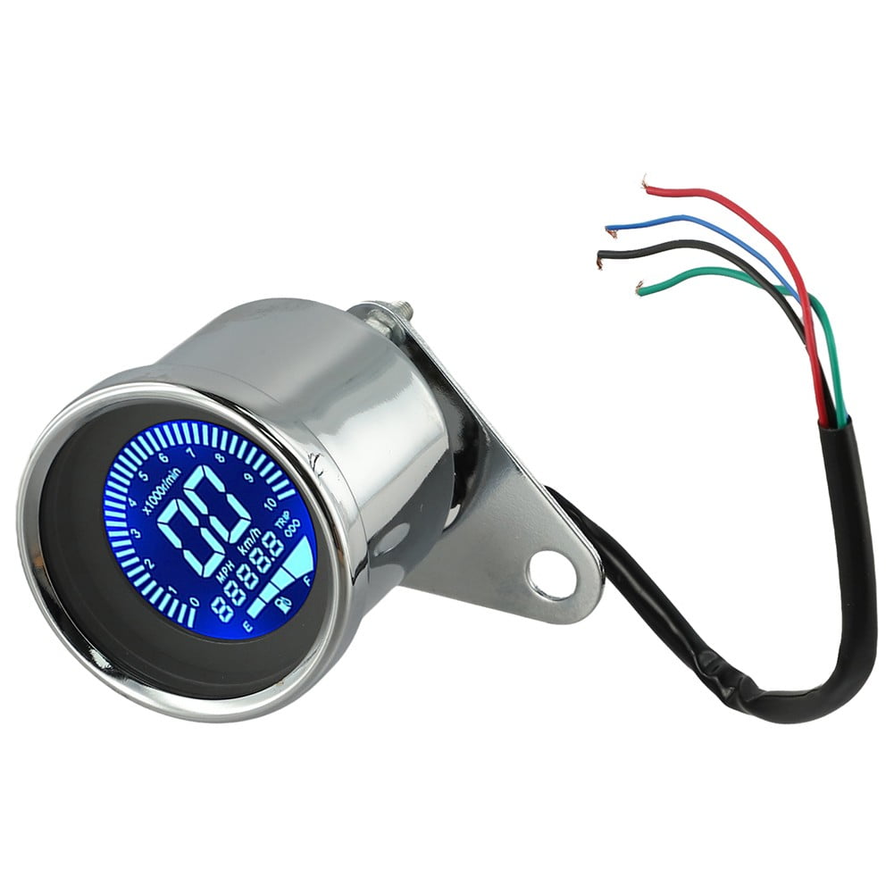 Motorcycle Digital Speedometer Retro LCD Odometer Fuel Gauge Tachometer ...