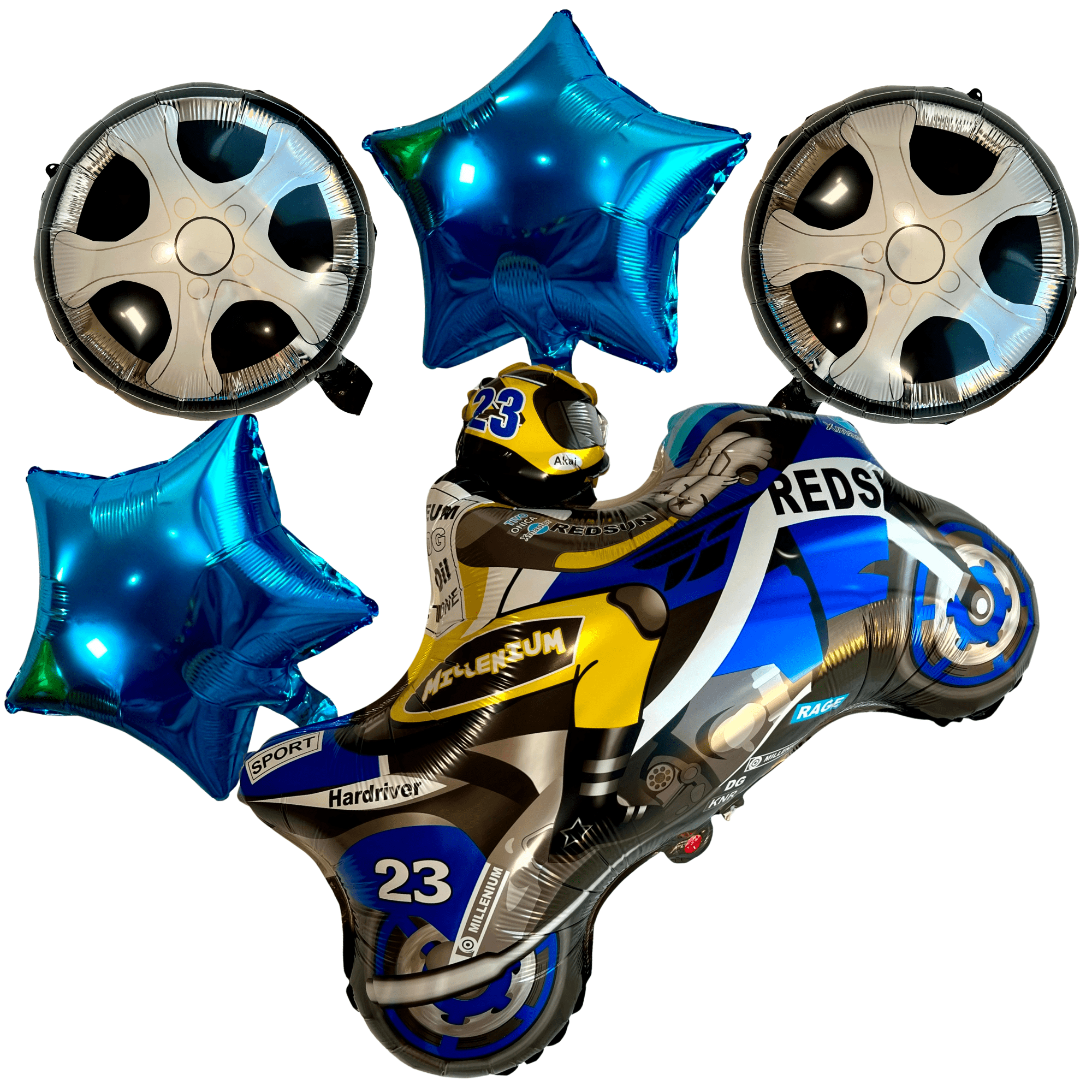 Motorcycle Dirt Bike Tire Balloons 5PC Set | Birthday Party Supplies ...