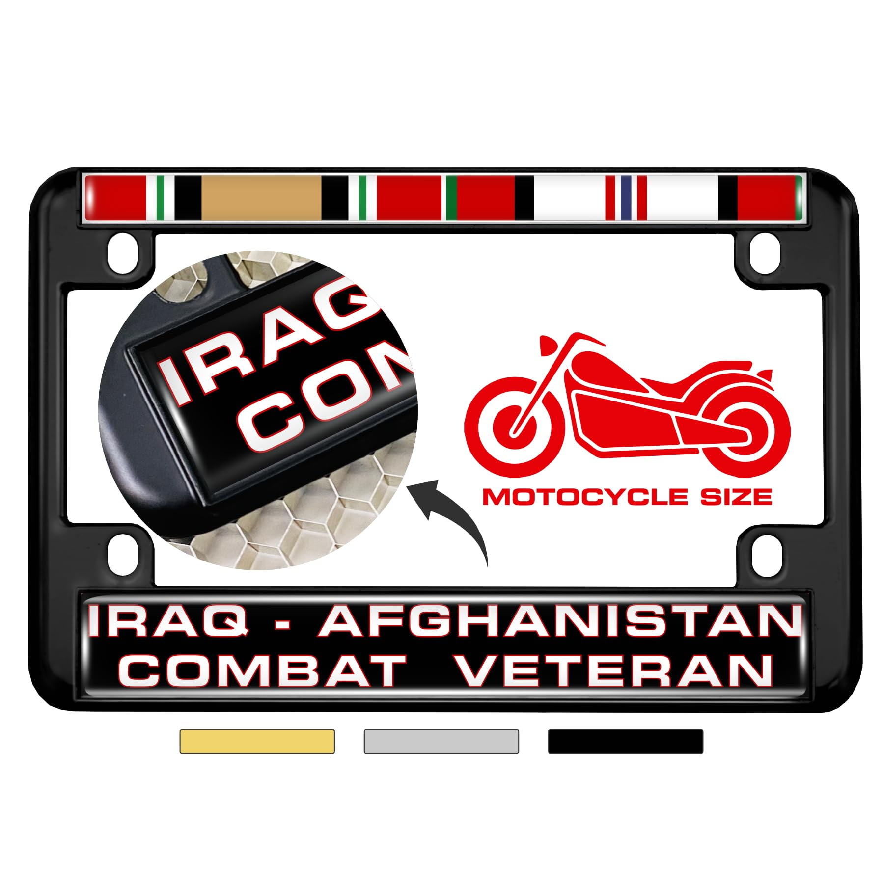 Motorcycle Domed Custom-Made Personalized Metal License Plate Frame ...