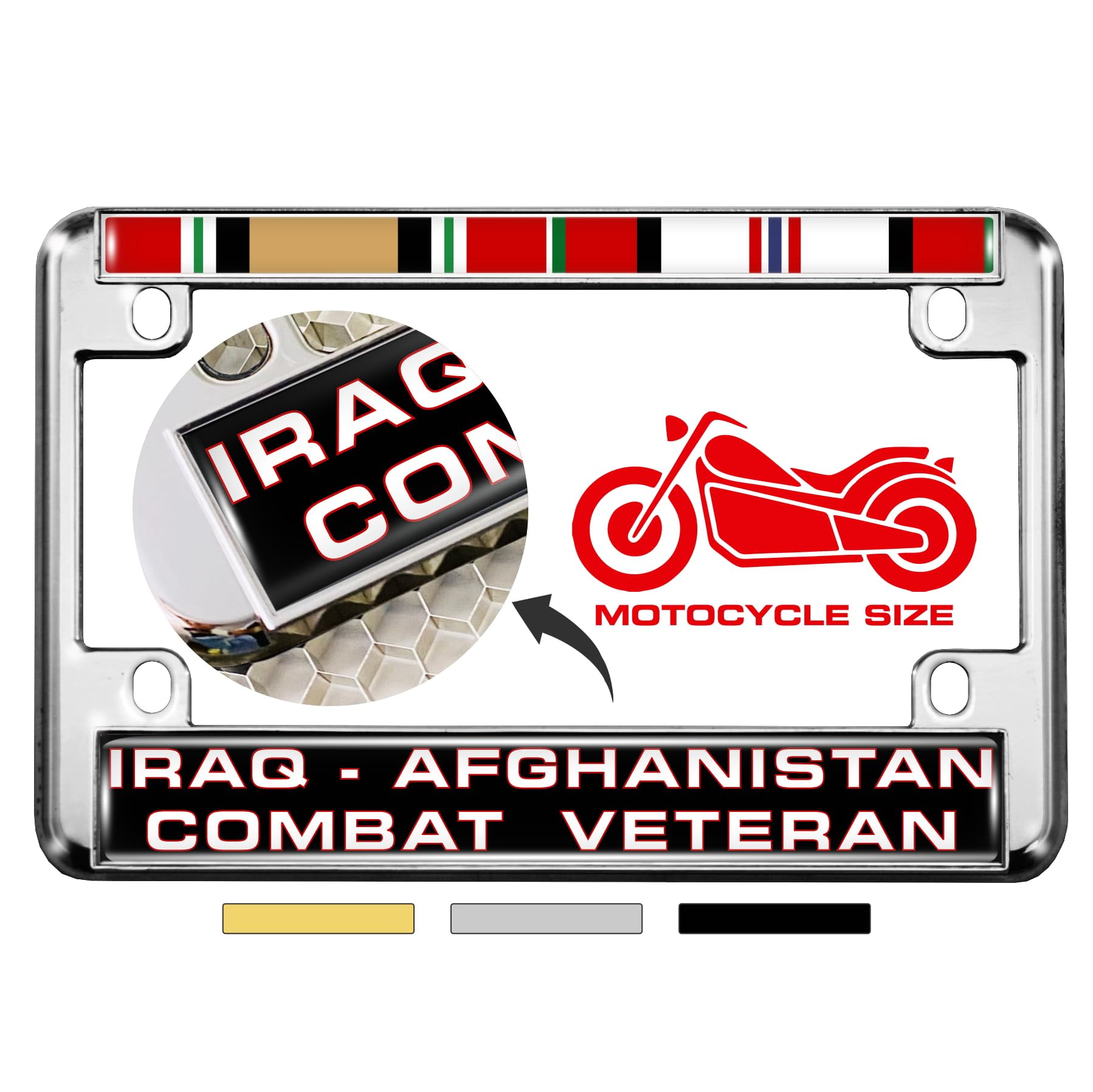 Motorcycle Domed Custom-Made Personalized Metal License Plate Frame ...
