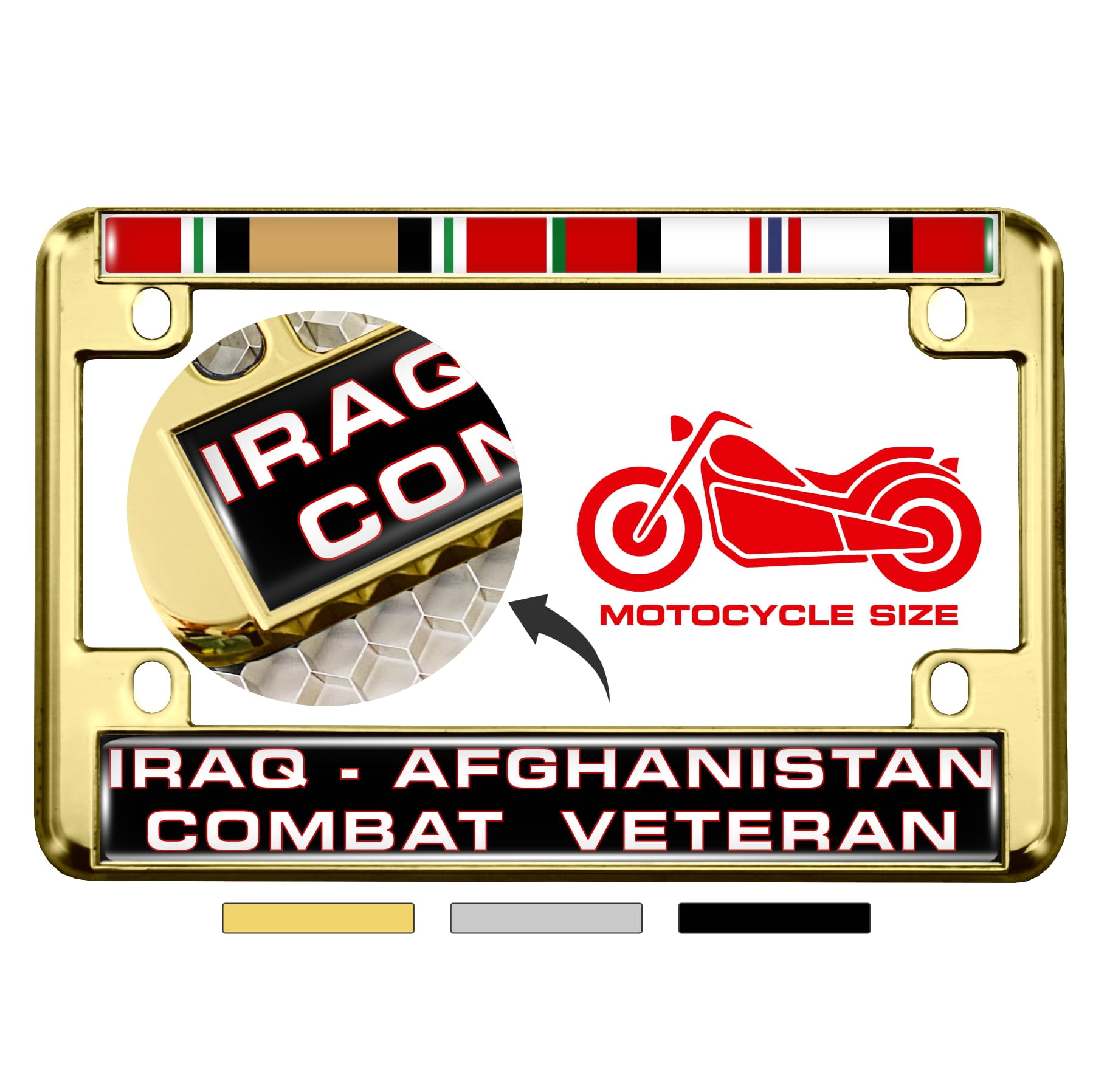 Motorcycle Domed Custom-Made Personalized Metal License Plate Frame ...