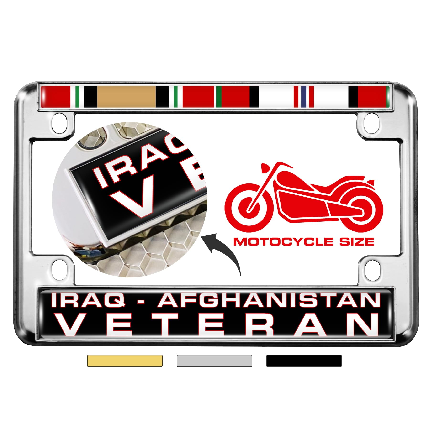 Motorcycle Domed Custom-Made Personalized Metal License Plate Frame ...