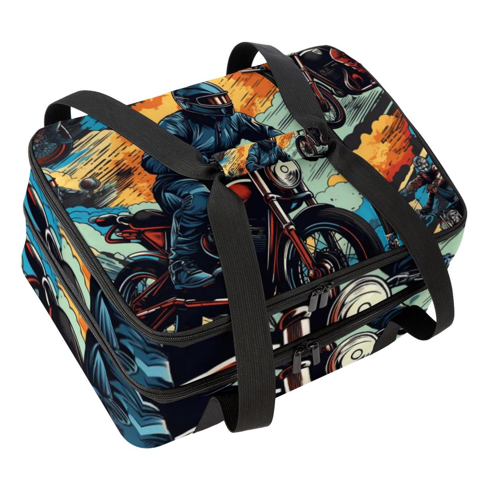 Motorcycle Double Layered Insulated Refrigerated Lunch Bag with Two ...