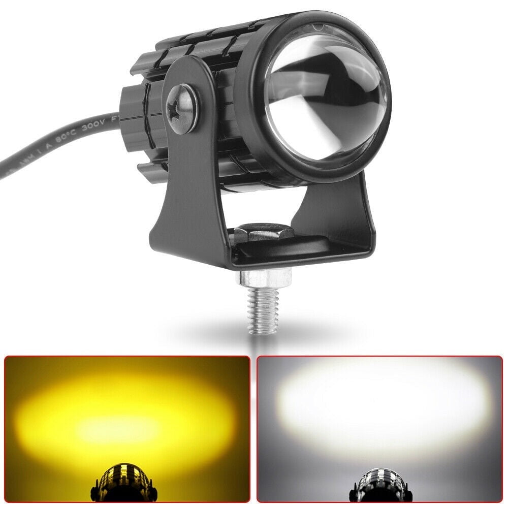 Motorcycle Driving Lights 1200LM Tri-Color Mini Led Headlights Fog ...