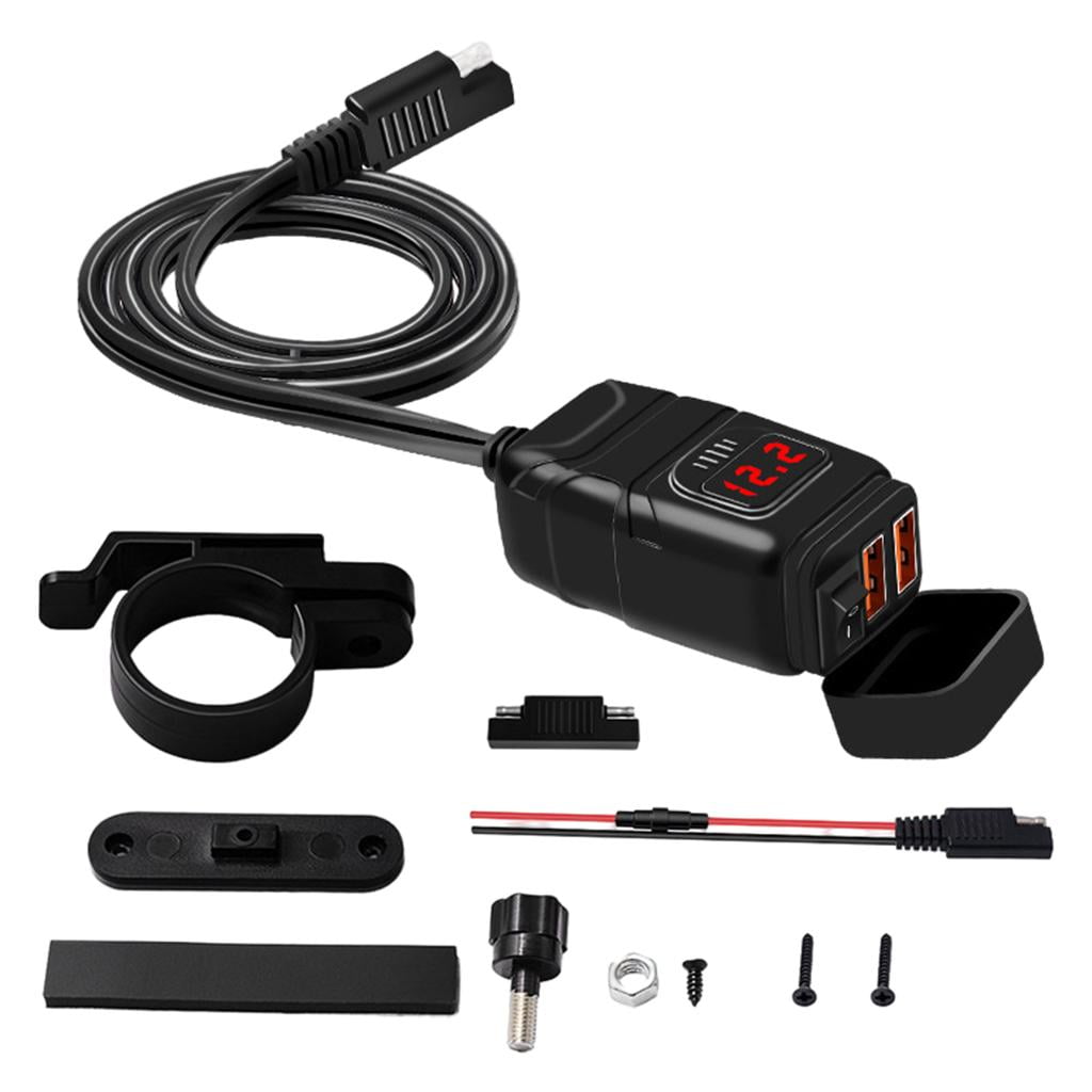Motorcycle Dual SAE to USB Adapter Phone Tablet Charger - Walmart.com