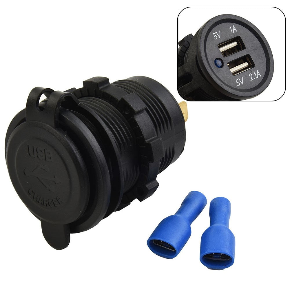 Motorcycle Dual USB Socket Charger Universal For Mobile Phone Tablet PC ...