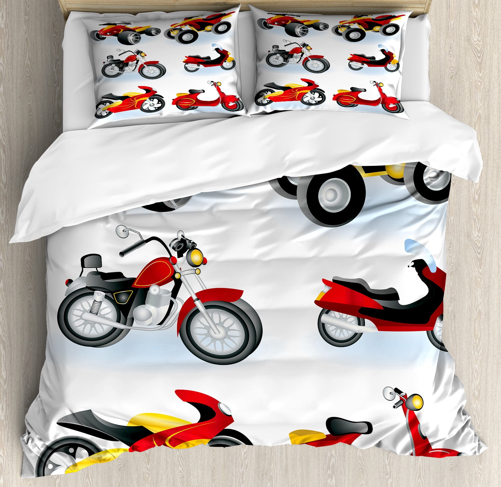 Motorcycle Duvet Cover Set, Motorcycles Sportsman Competition Amusement ...