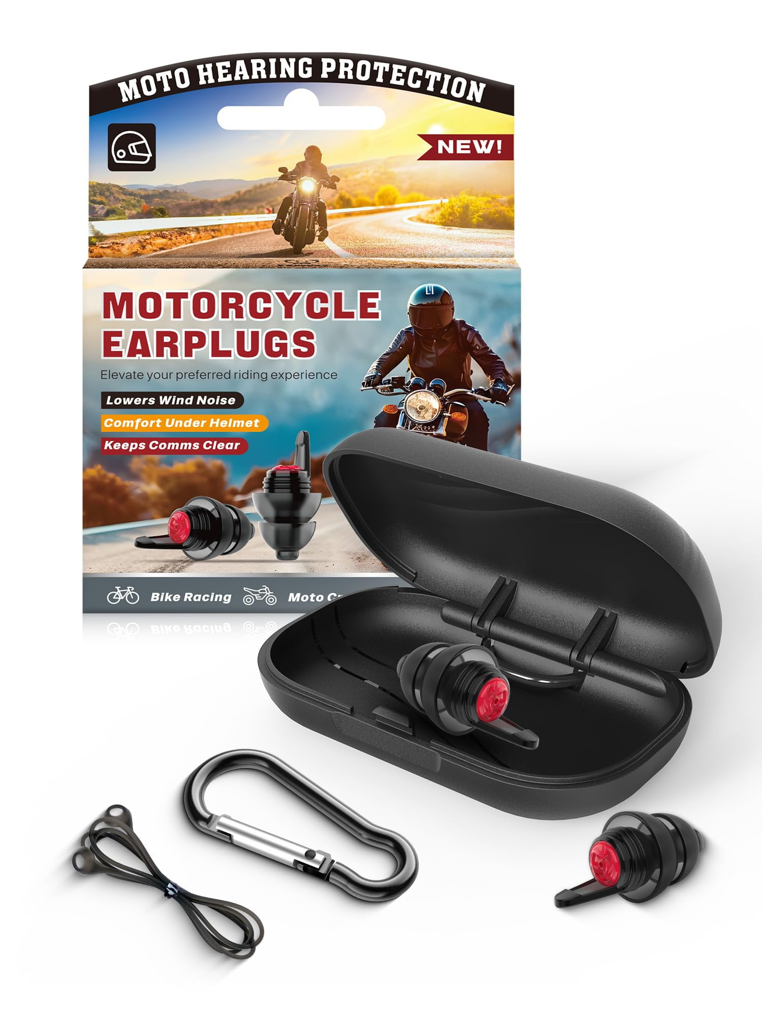 Motorcycle Ear Plugs Wind Noise Protection, Comfortable Moto Hearing ...
