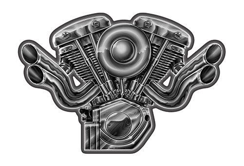Motorcycle Engine [3 Pack] of Vinyl Decal Stickers | 5" | Indoor ...