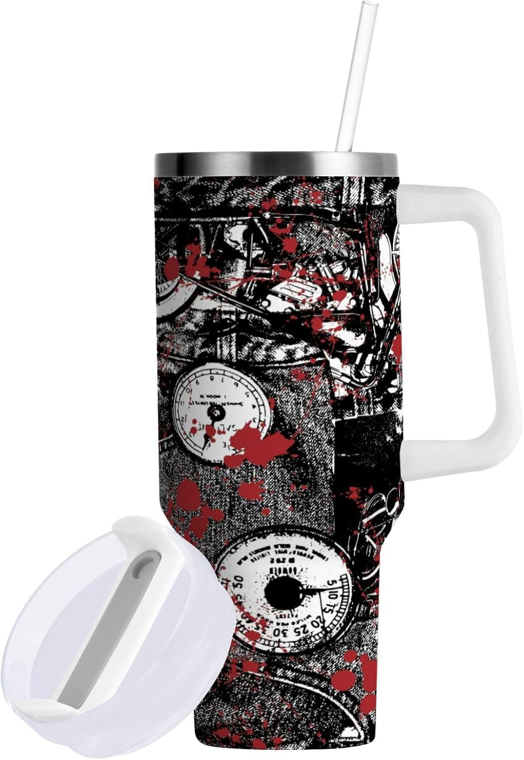 Motorcycle Engine Tumbler 40oz - Mechanical Design Stainless Steel ...