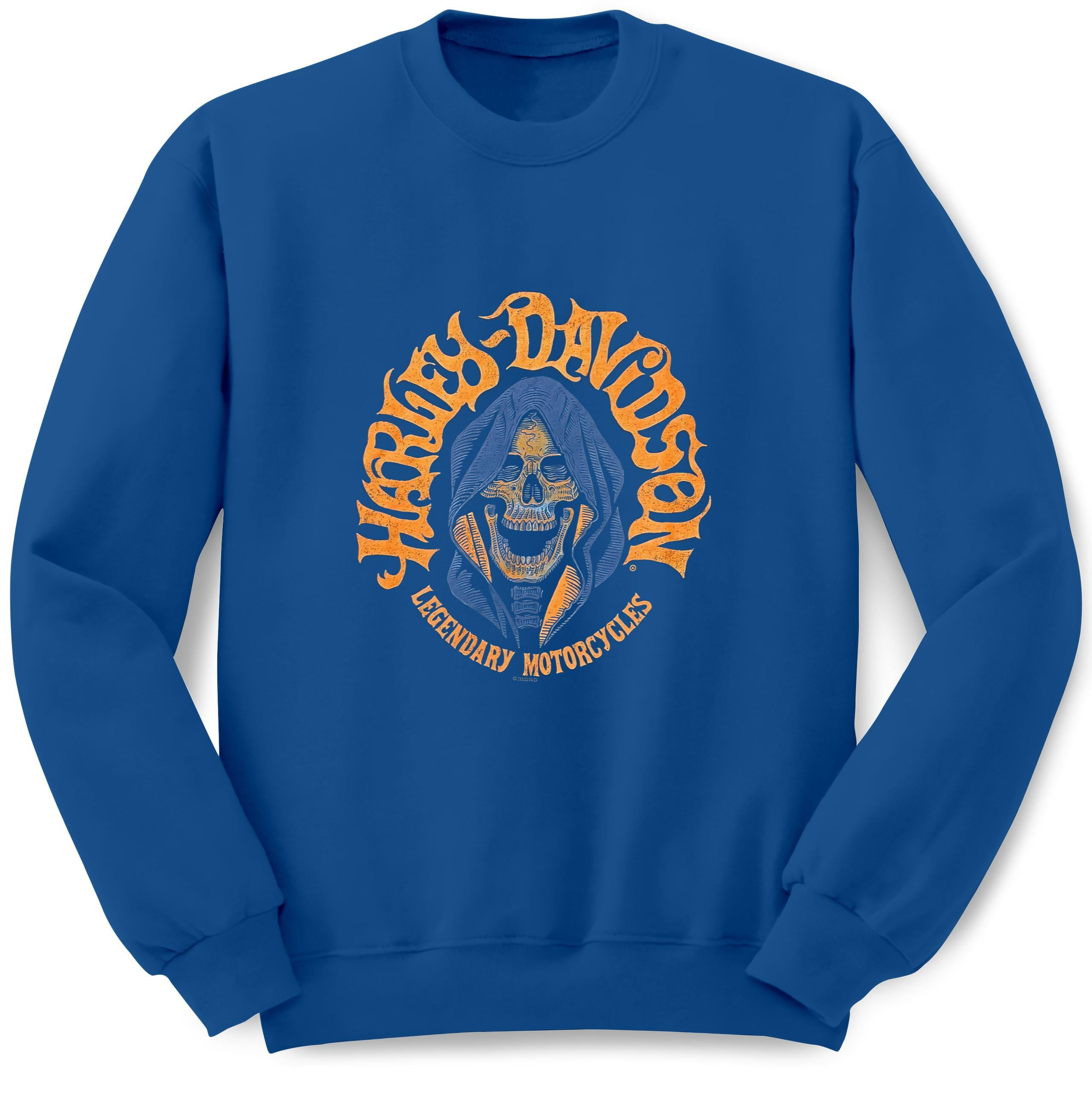 Motorcycle Enthusiast Men's Retro Reaper Skull Sweatshirt - Walmart.com