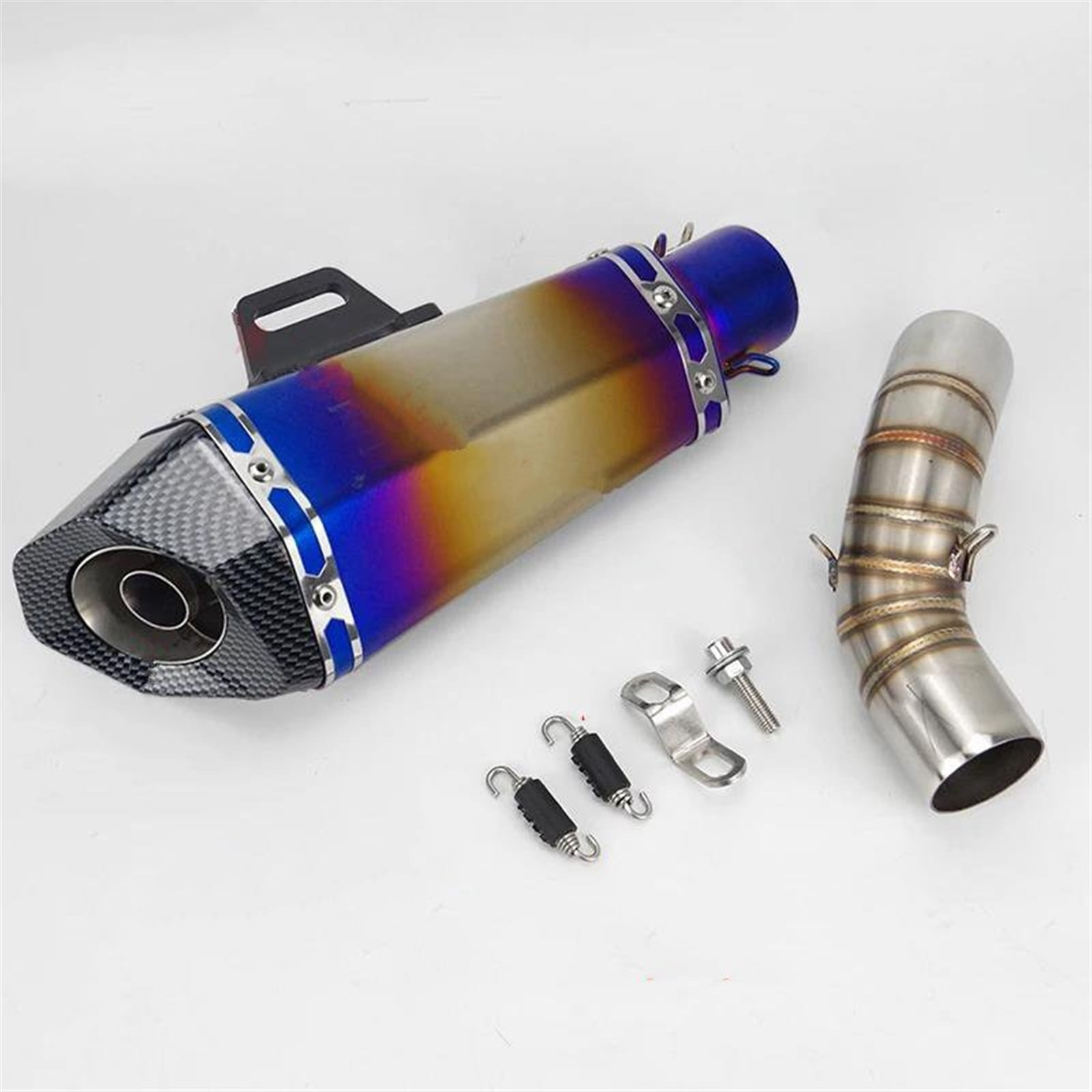 Exhaust System Middle Link Pipe Motorcycle Stainless Steel 51mm Slip On ...