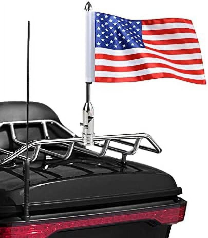 Motorcycle Flag Pole Fold Down 90° and American Premium Double Sided ...