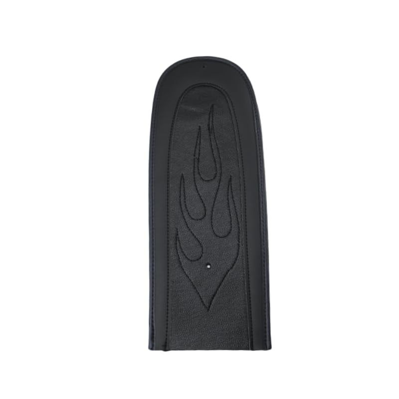 Motorcycle Flame Stitch Leather Black Rear Seat Fender Bib Cover Pad ...