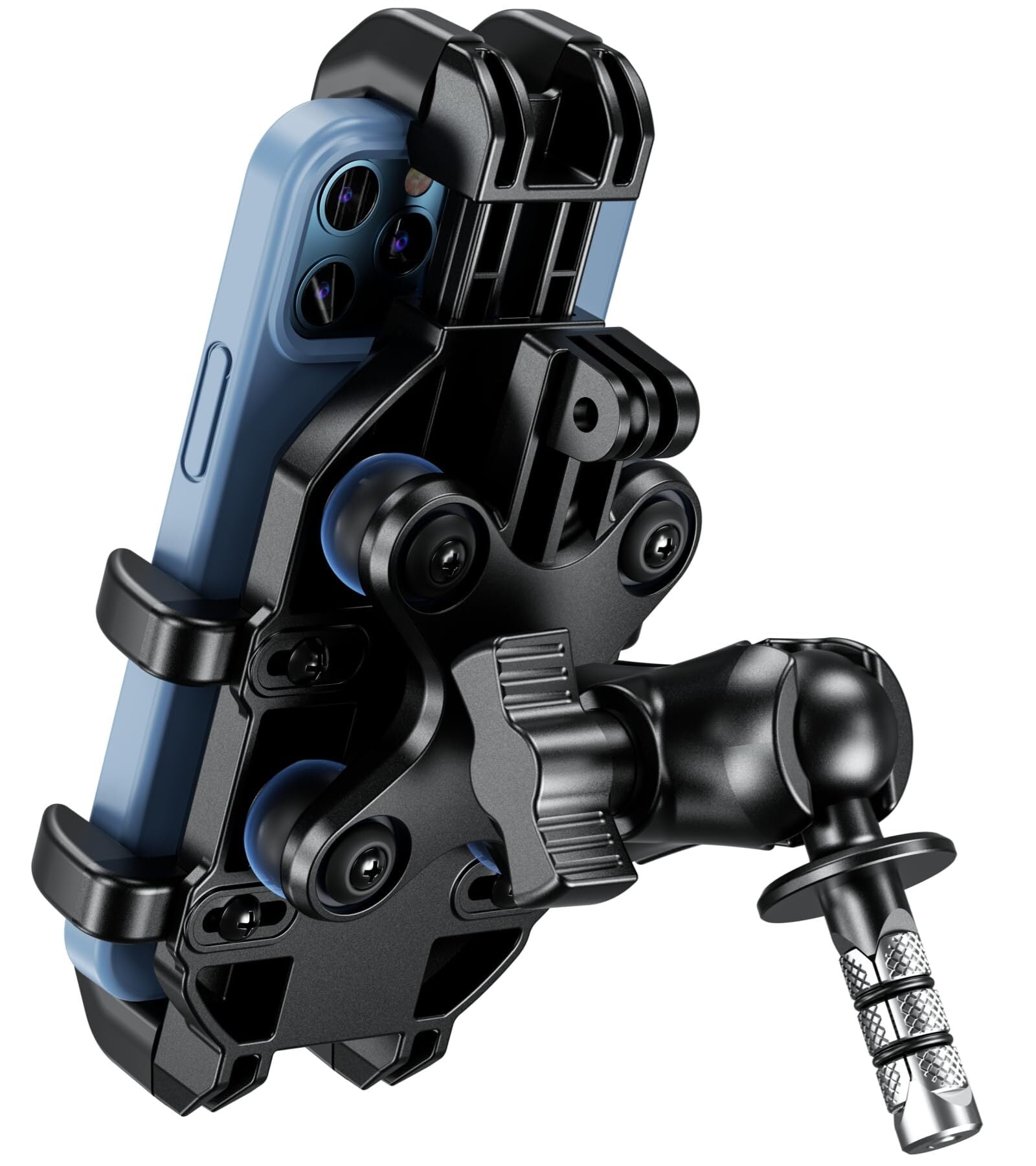 Motorcycle Fork Stem Phone Mount with Vibration Dampener, Adjustable ...