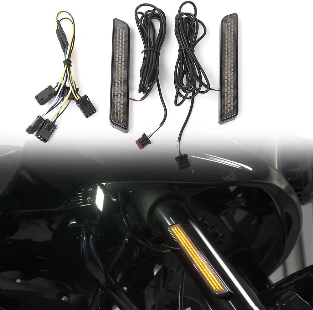 Motorcycle Front Fork LED Turn Signal Light Trim Lamp For Harley Low ...