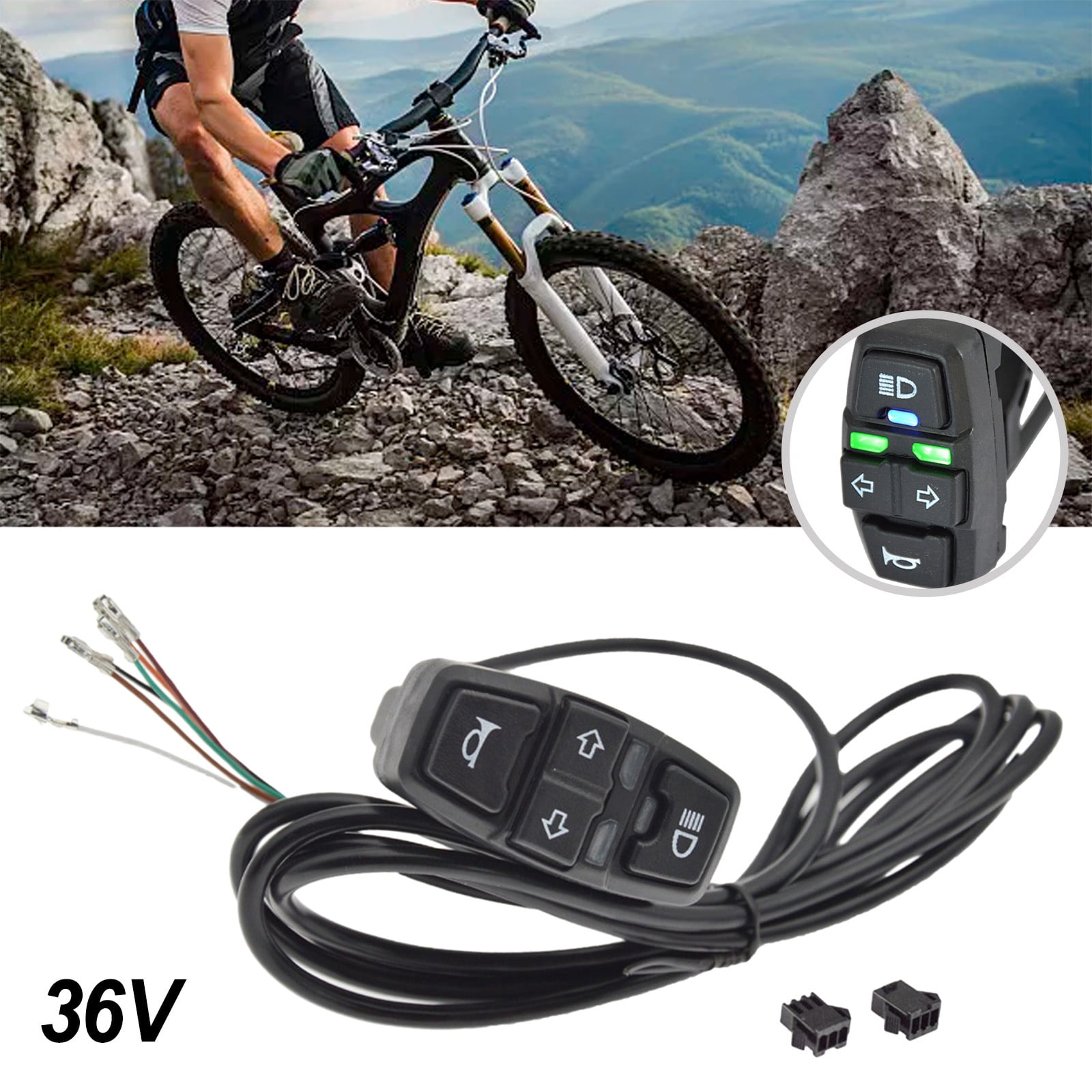 Motorcycle Front Light Horn Turn Signal Switch Nylon Black Handlebar ...