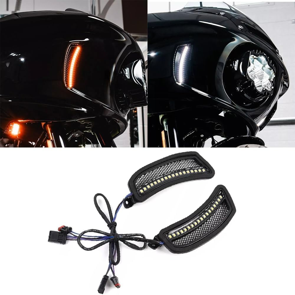 Motorcycle Front Side Fairing LED Turn Signal Vent Lights Plug & Play ...