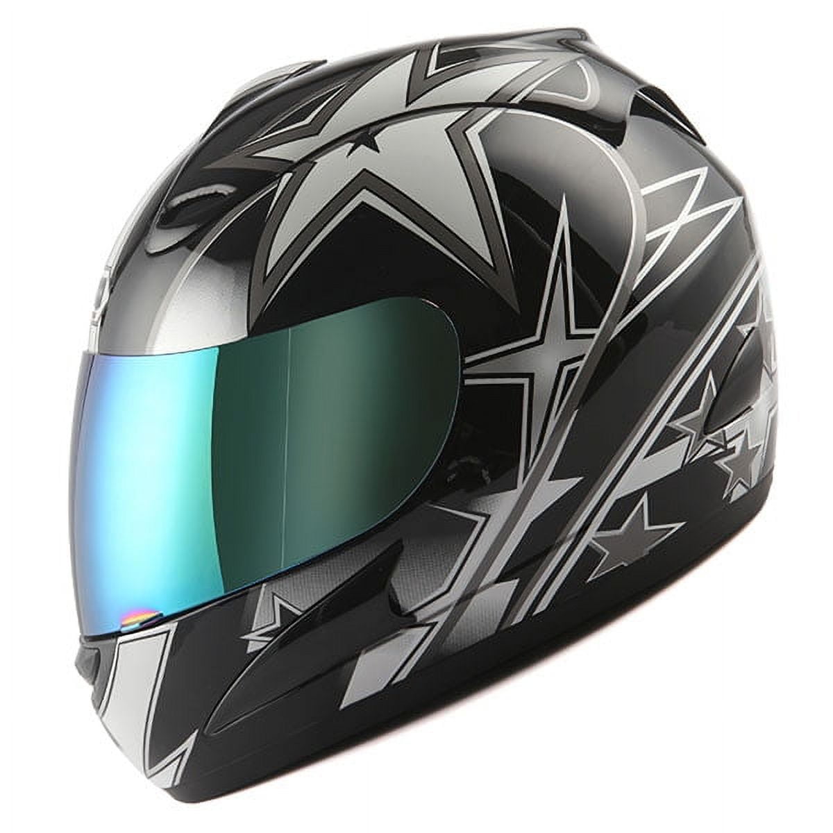 HJM A110 DOT Approved Adult Racing Star Black Full Face Motorcycle ...