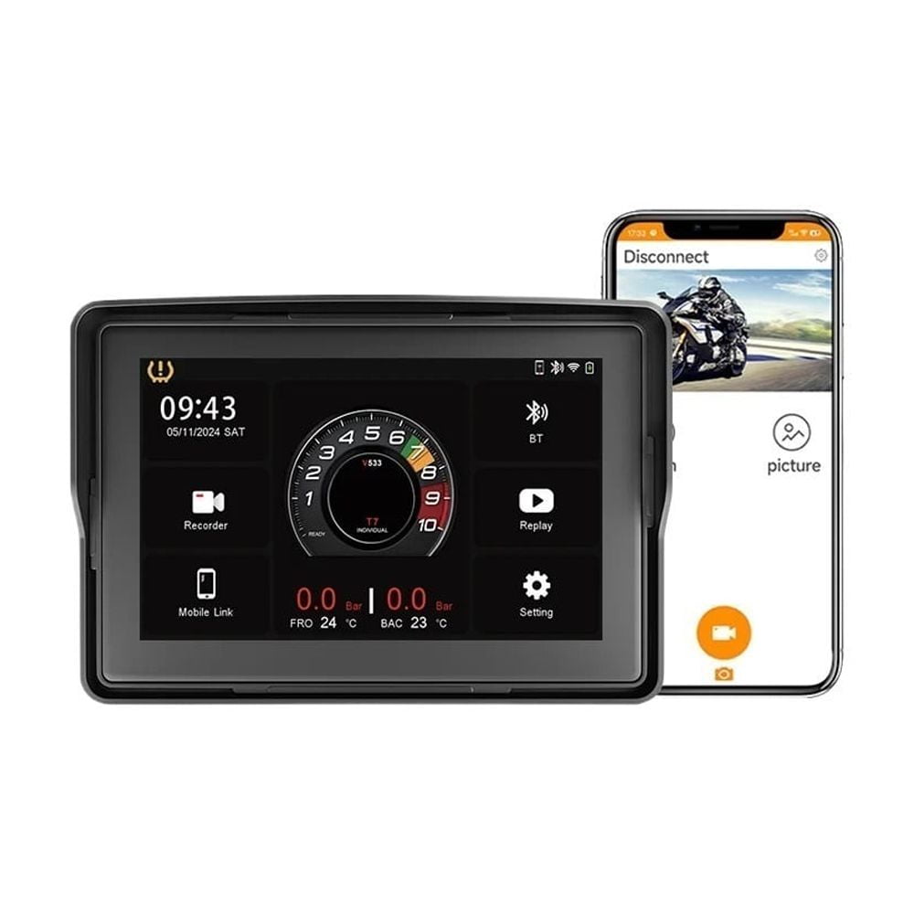 Motorcycle GPS Navigation Wireless CarPlay Android Auto Multimedia ...