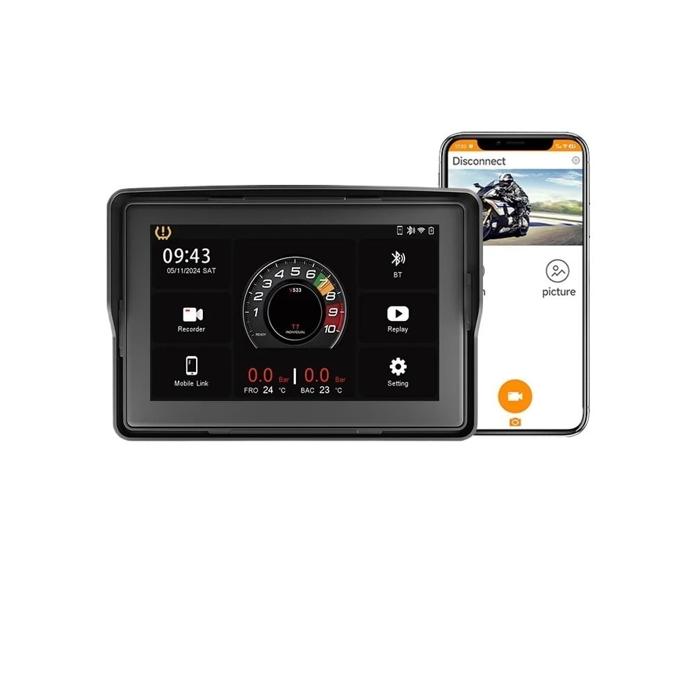 Motorcycle GPS Navigation Wireless CarPlay Android Auto Multimedia ...