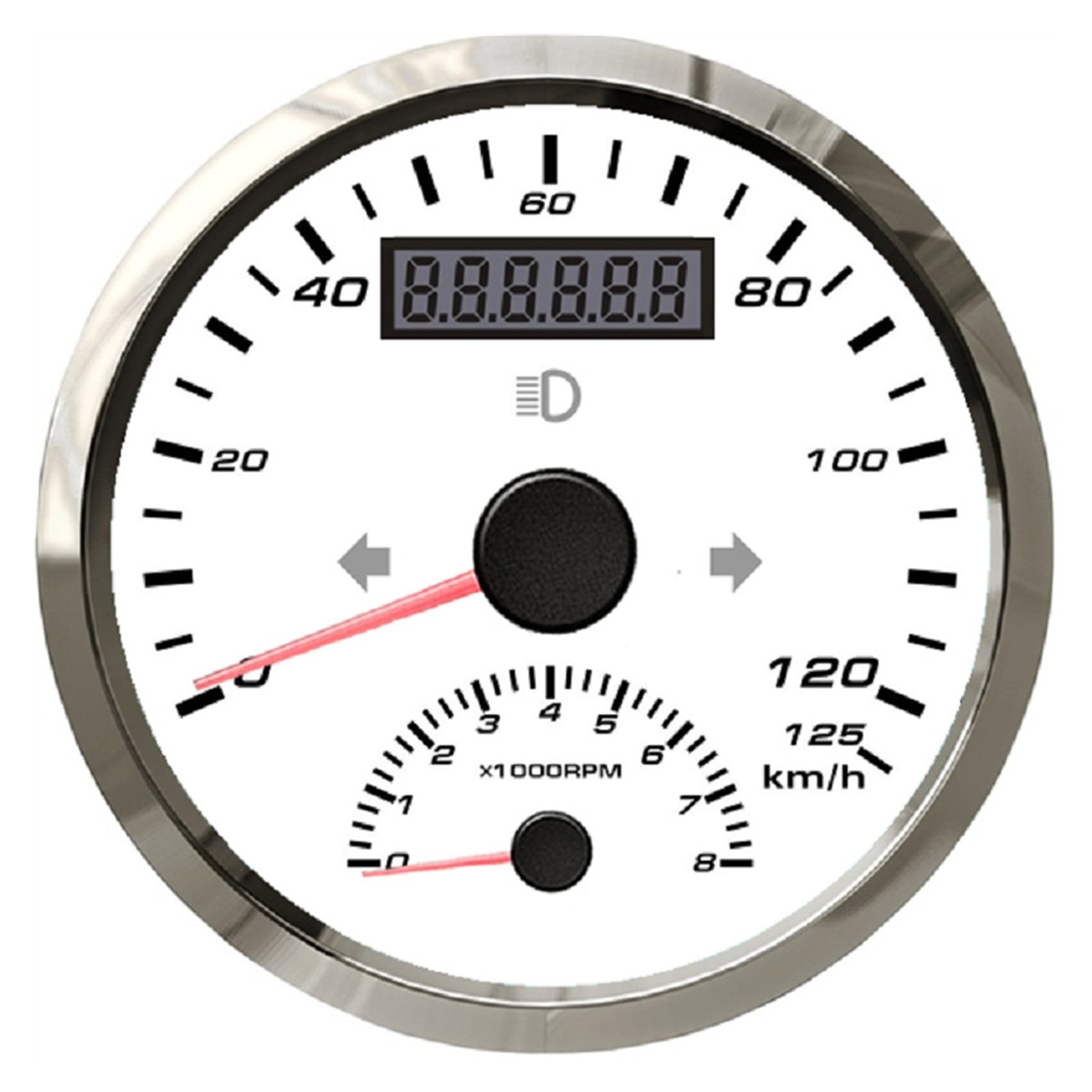 Motorcycle GPS Speedometer 200kmh 125kmh Tachometer 8000RPM 85mm Left ...