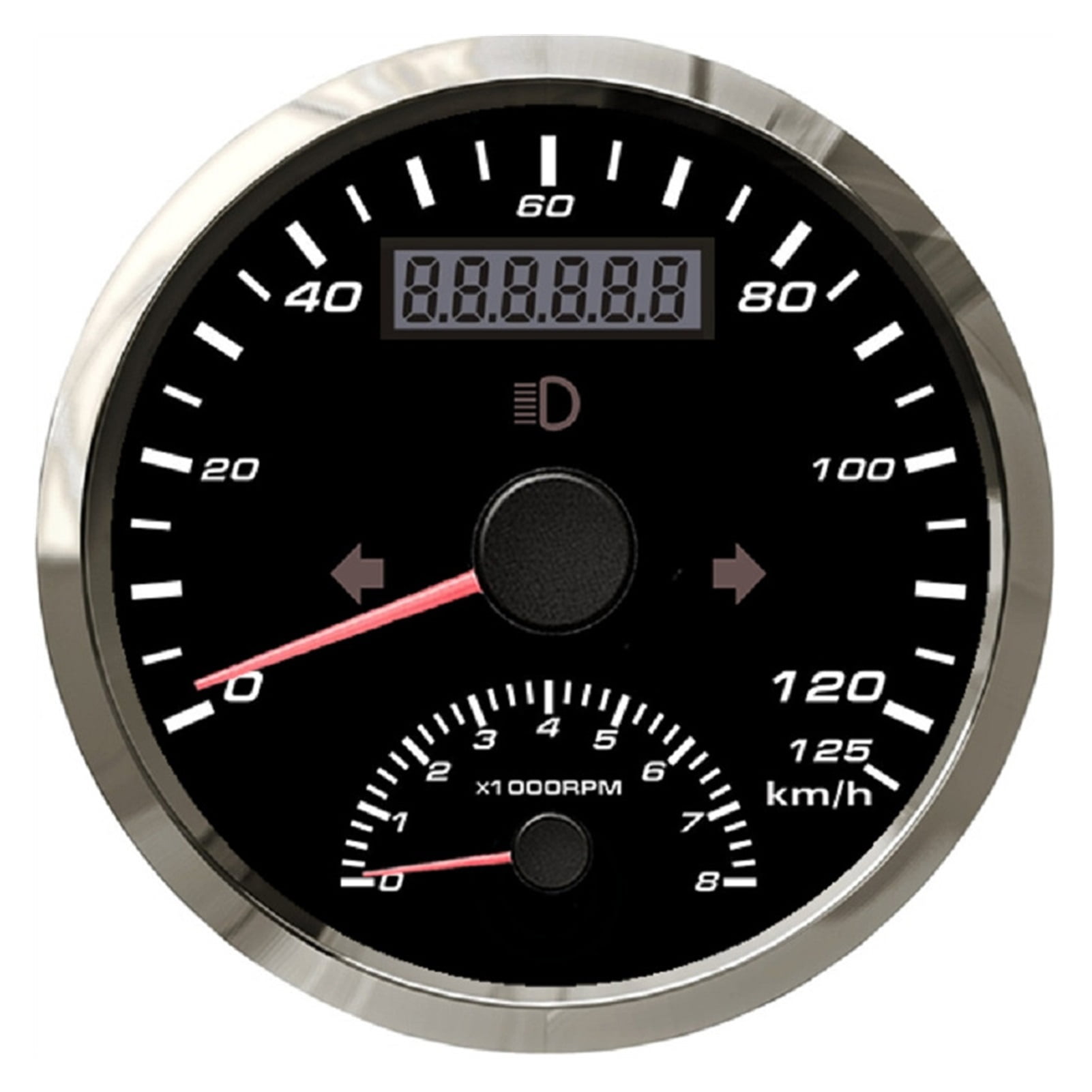 Motorcycle GPS Speedometer 200kmh 125kmh Tachometer 8000RPM 85mm Left ...