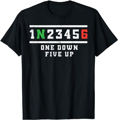 Motorcycle Gear Shift One Down Five Up Biker Men Women Kids T-Shirt ...
