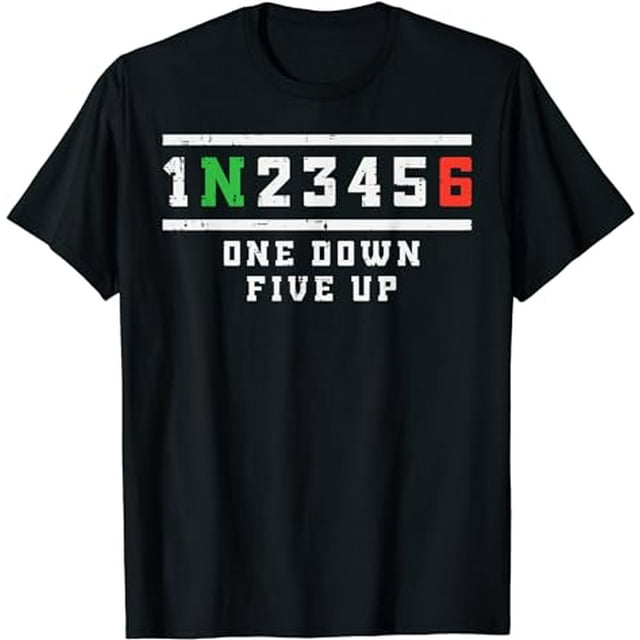 Motorcycle Gear Shift One Down Five Up Biker Men Women Kids T-Shirt ...