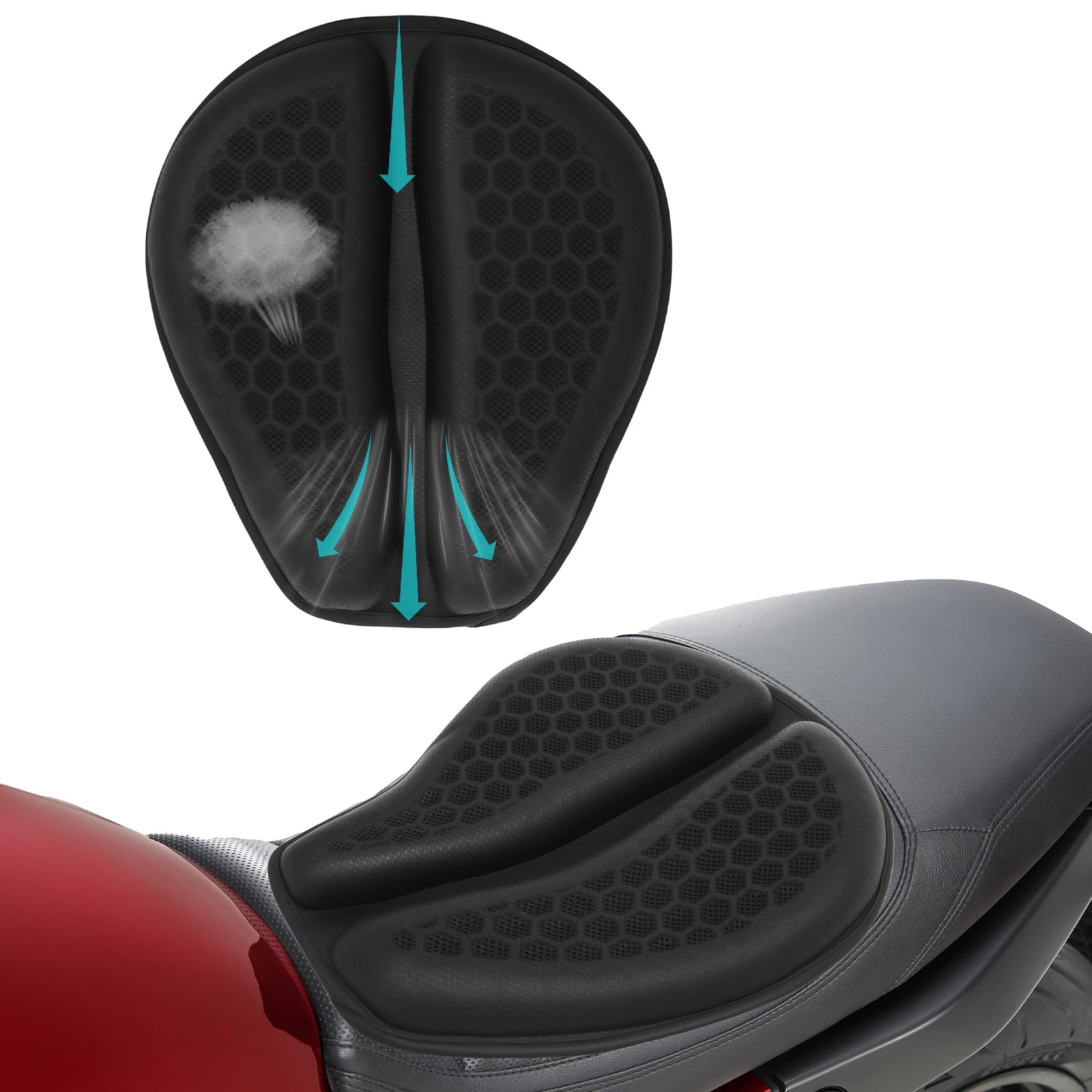 Motorcycle Gel Seat Cushion Shock Absorbing Breathable Motorcycle Gel ...
