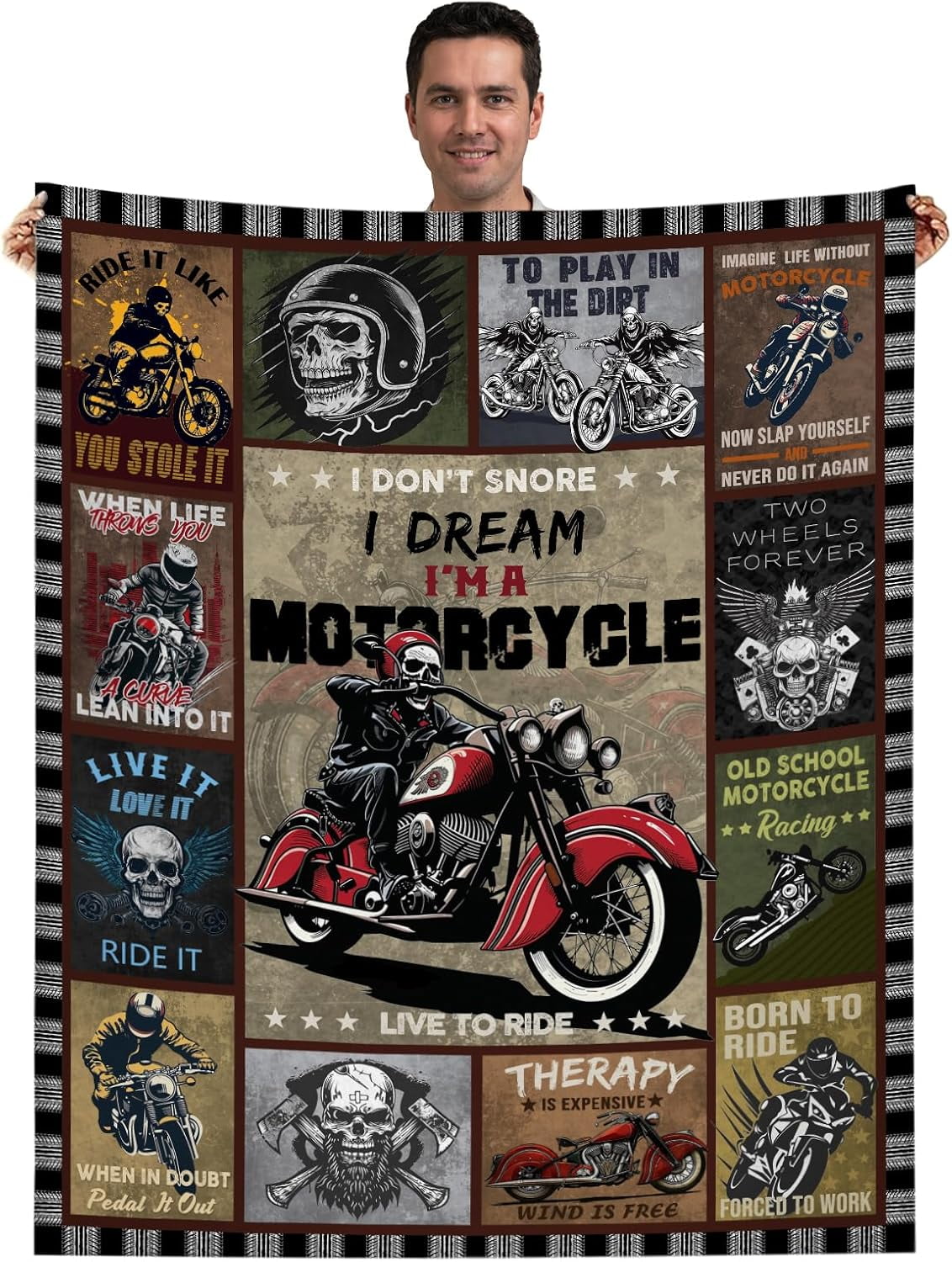 Customer reviews for Motorcycle Gifts for Men, Motorcycle Blanket for ...