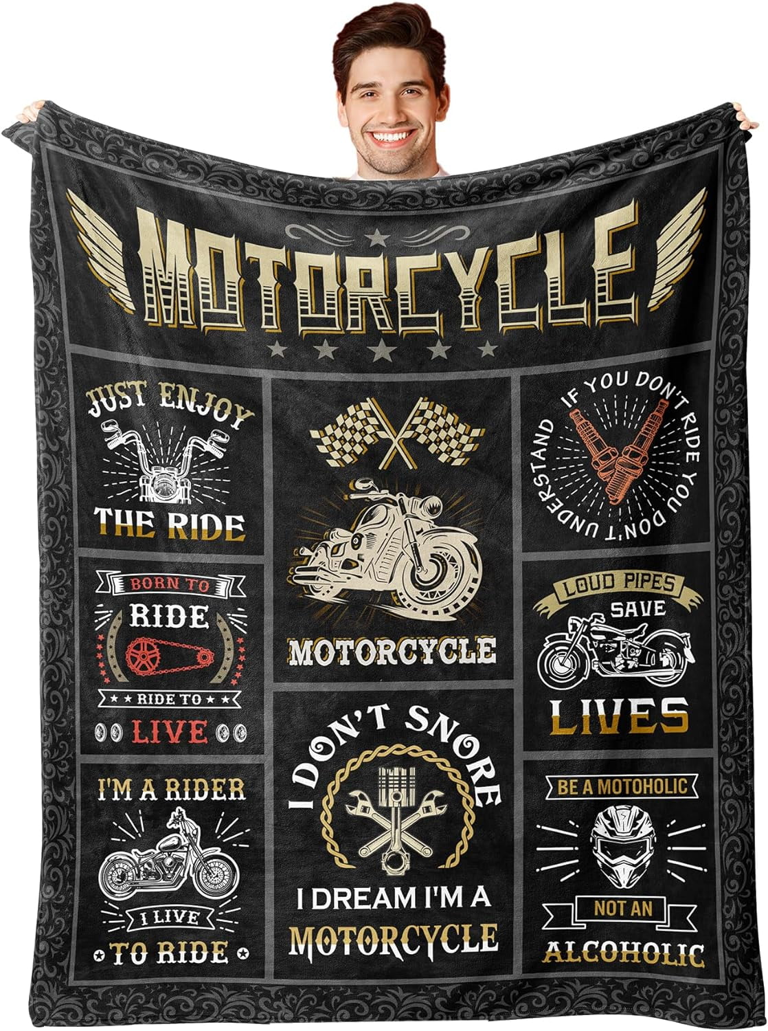 Motorcycle Gifts for Men Women, Motorcycle Blanket, Best Gifts for ...