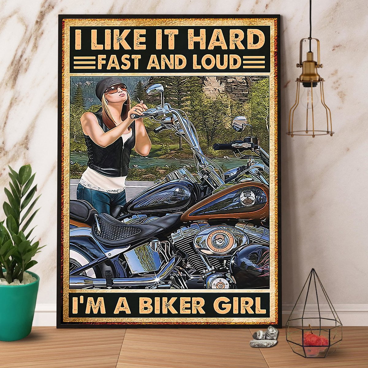 Motorcycle Girl I Like It Hard Fast And Loud I'M A Biker Girl Poster No ...