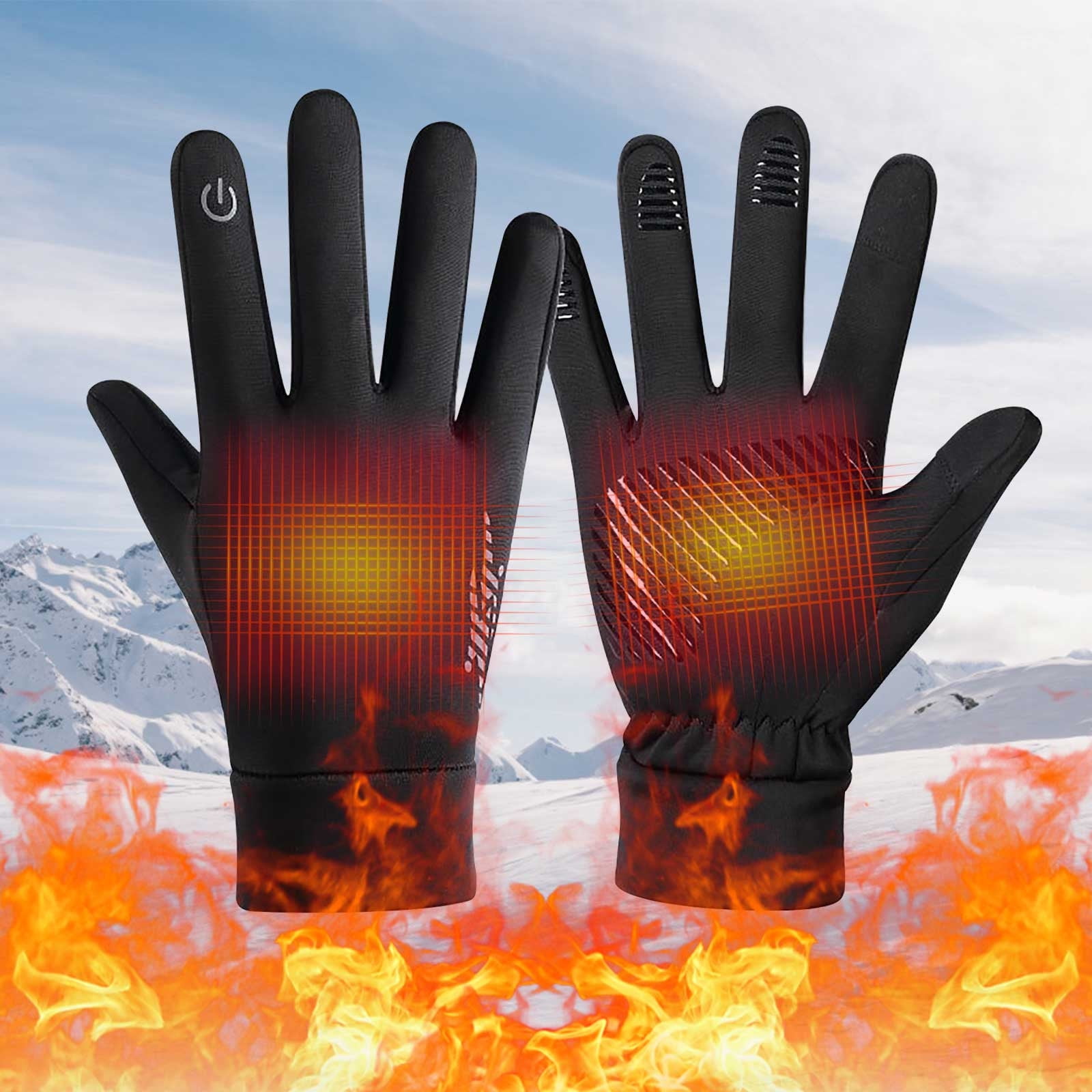 Motorcycle Gloves for Men, Touch Screen Winter Thermal Gloves, Anti ...