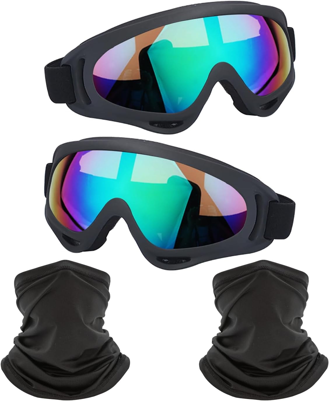 Motorcycle Goggles,2 Pack Dirt Bike ATV Motocross Riding Hiking ...