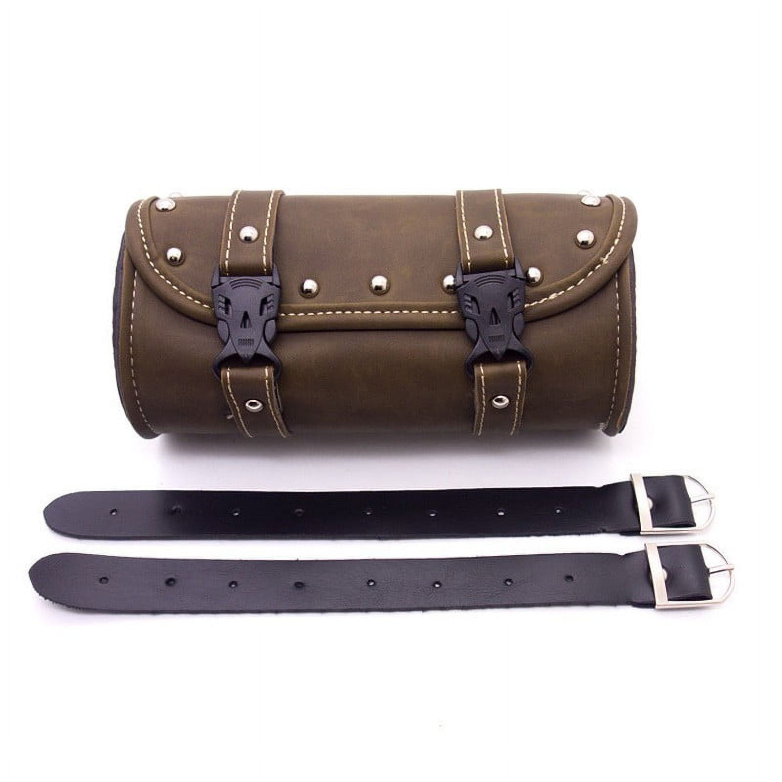 Motorcycle Handlebar Bar Saddlebag PU Leather Tool Bag Accessories For ...