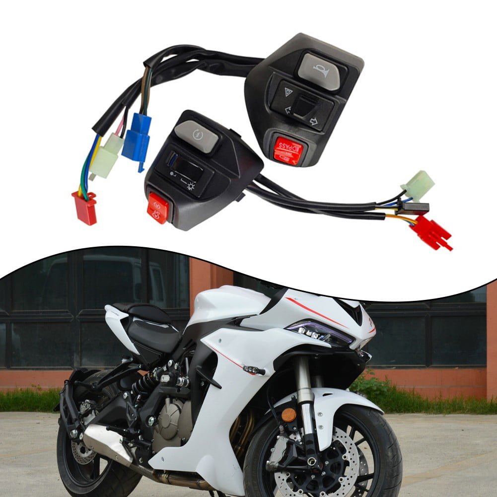 Motorcycle Handlebar Control Switches Assembly Light Passing Switch ...