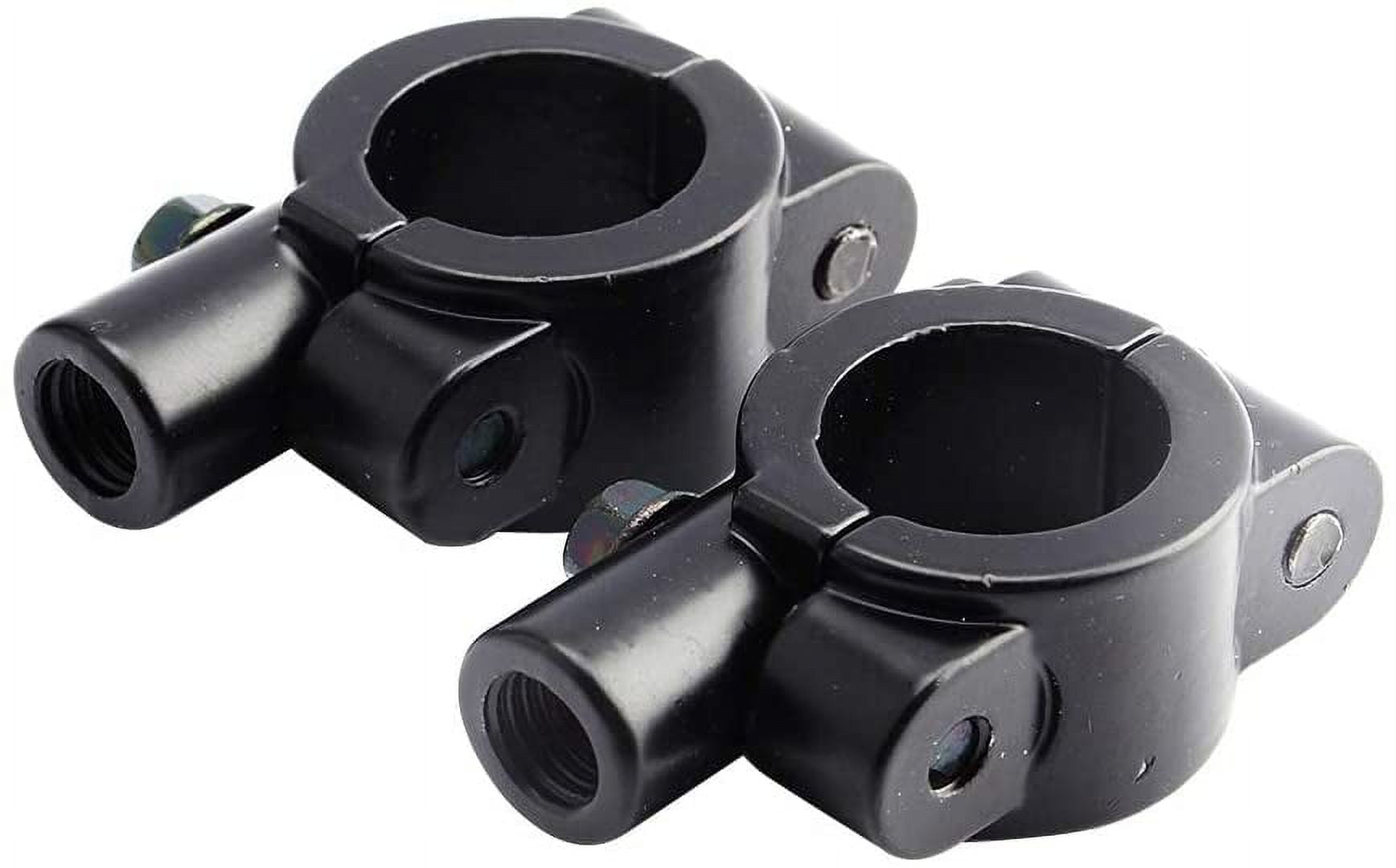 Motorcycle Handlebar Mirror Mount Clamp, 2Pcs Black Universal ...