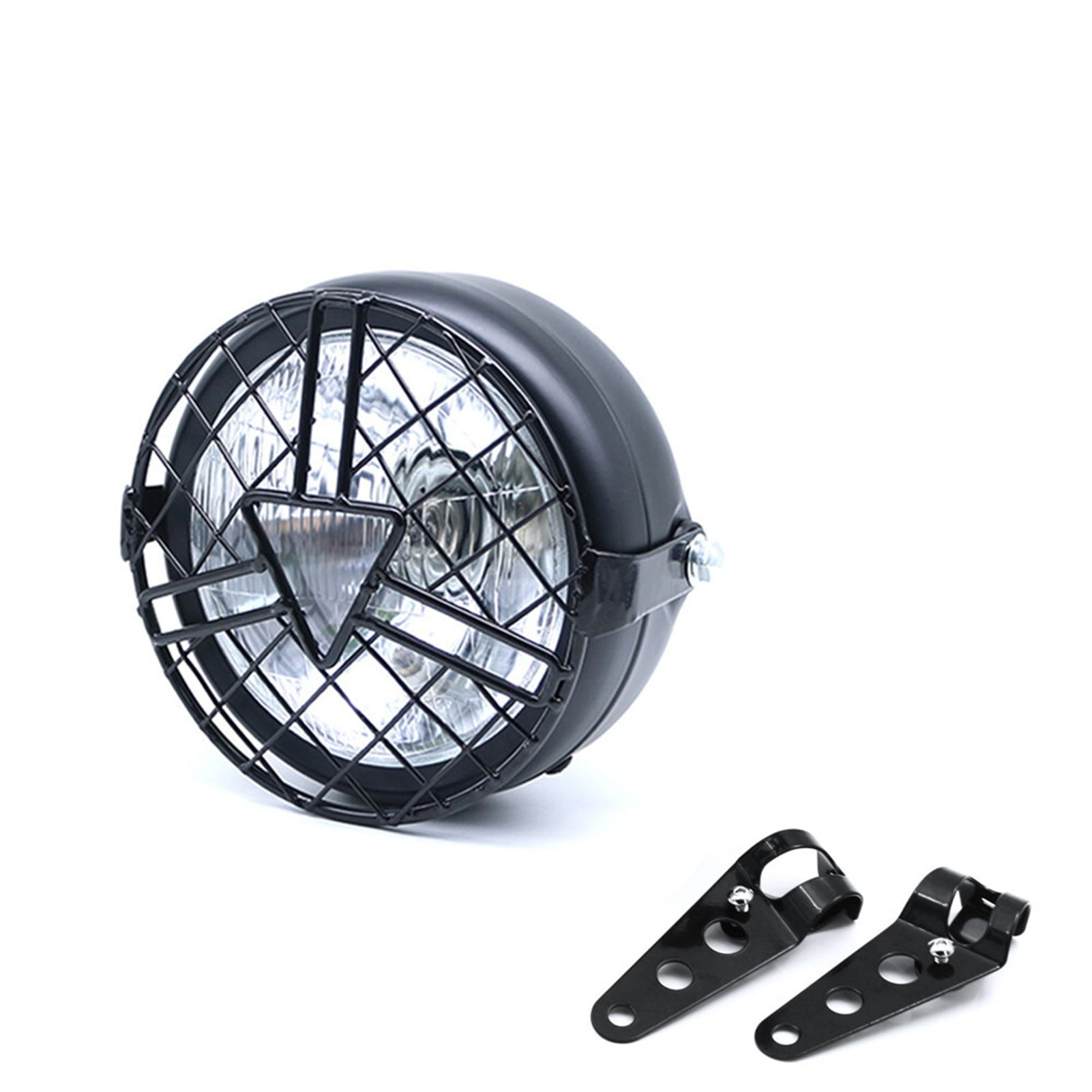Motorcycle Headlight 6'' Head Lamp with Lampshade Cover Retro ,Powerful ...