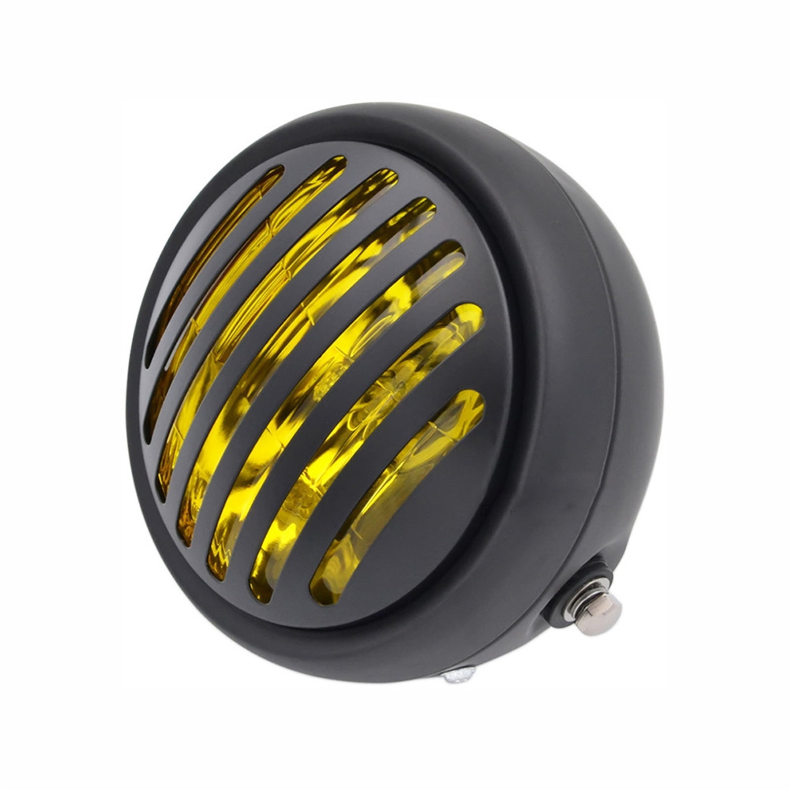 Motorcycle Headlight Black Metal Retro 35W Halogen Headlights Fits For ...