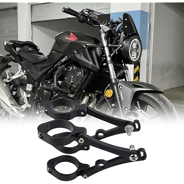 Motorcycle Headlight Bracket 41-46mm Black Headlamp CNC Fork Tube Side ...