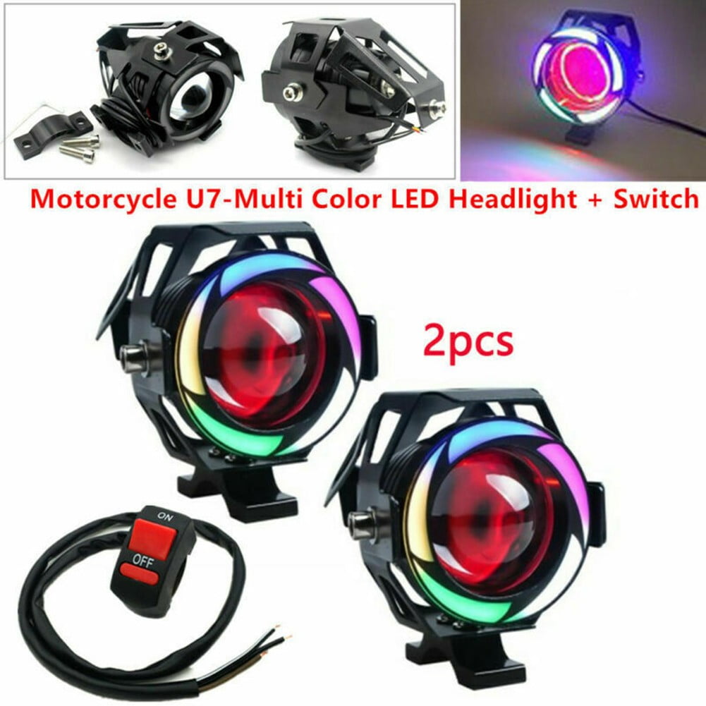 Motorcycle Headlight Fog Lights Super Bright Abgle Eyes Additional ...