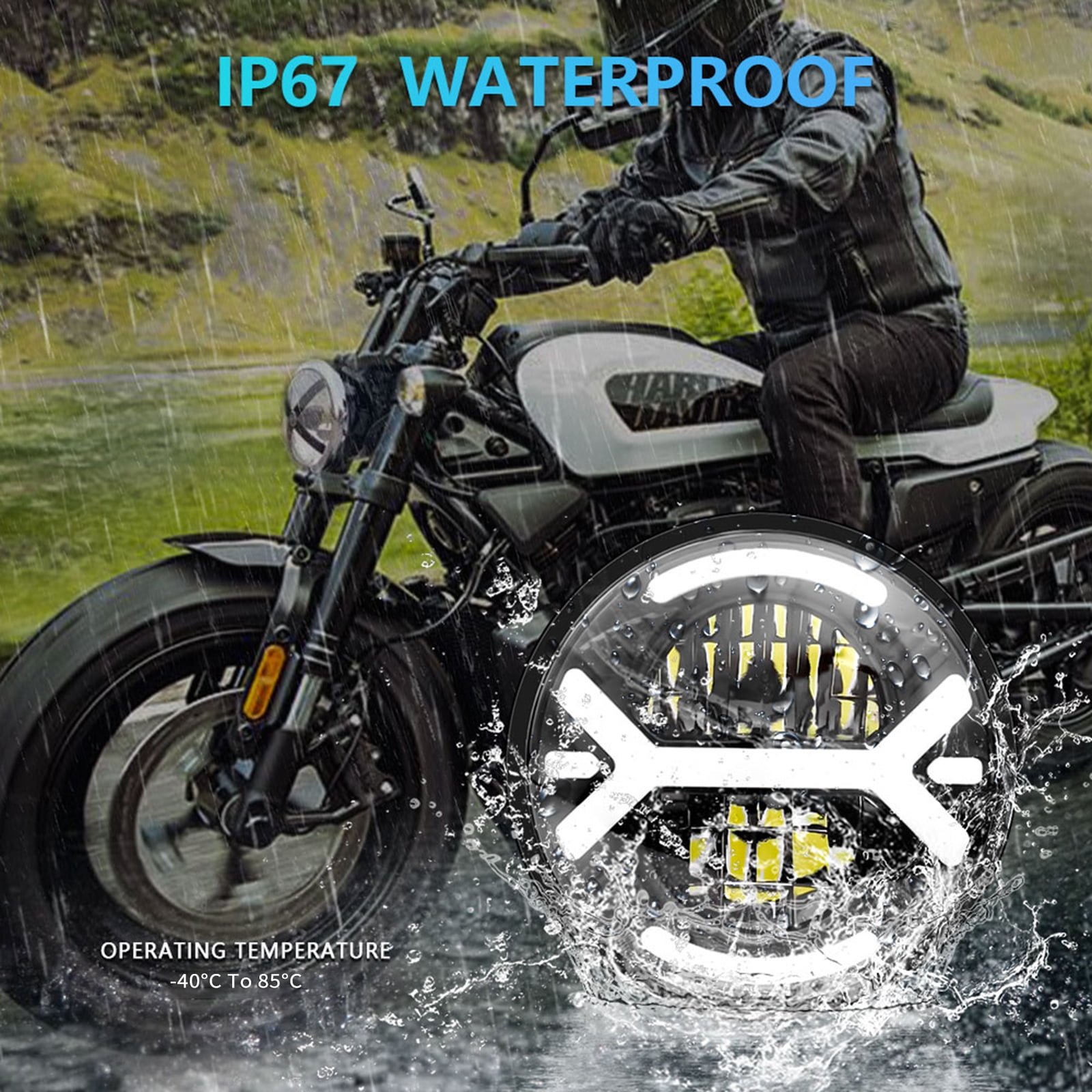 Motorcycle Headlight,Headlamp With Round Led Car Headlamp Ip67 ...