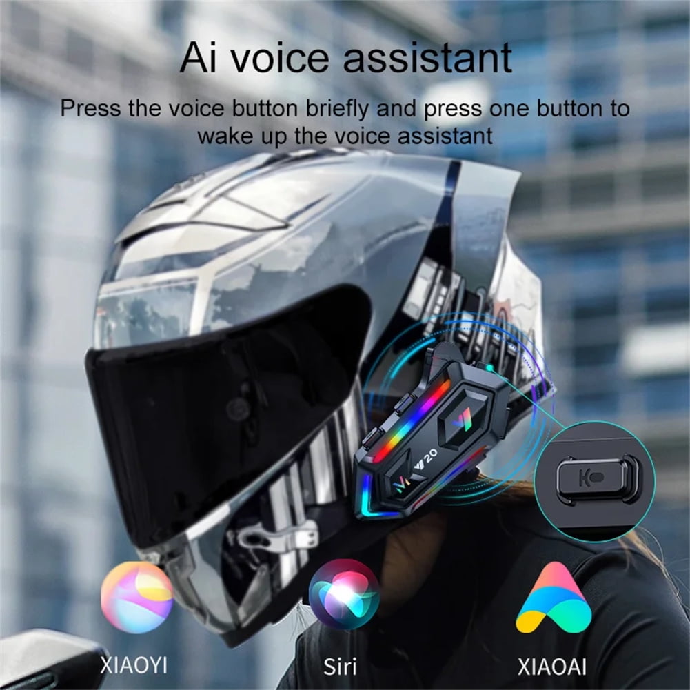 Motorcycle Headset 5.3 Motorcycle Helmet Wireless Headset Waterproof ...