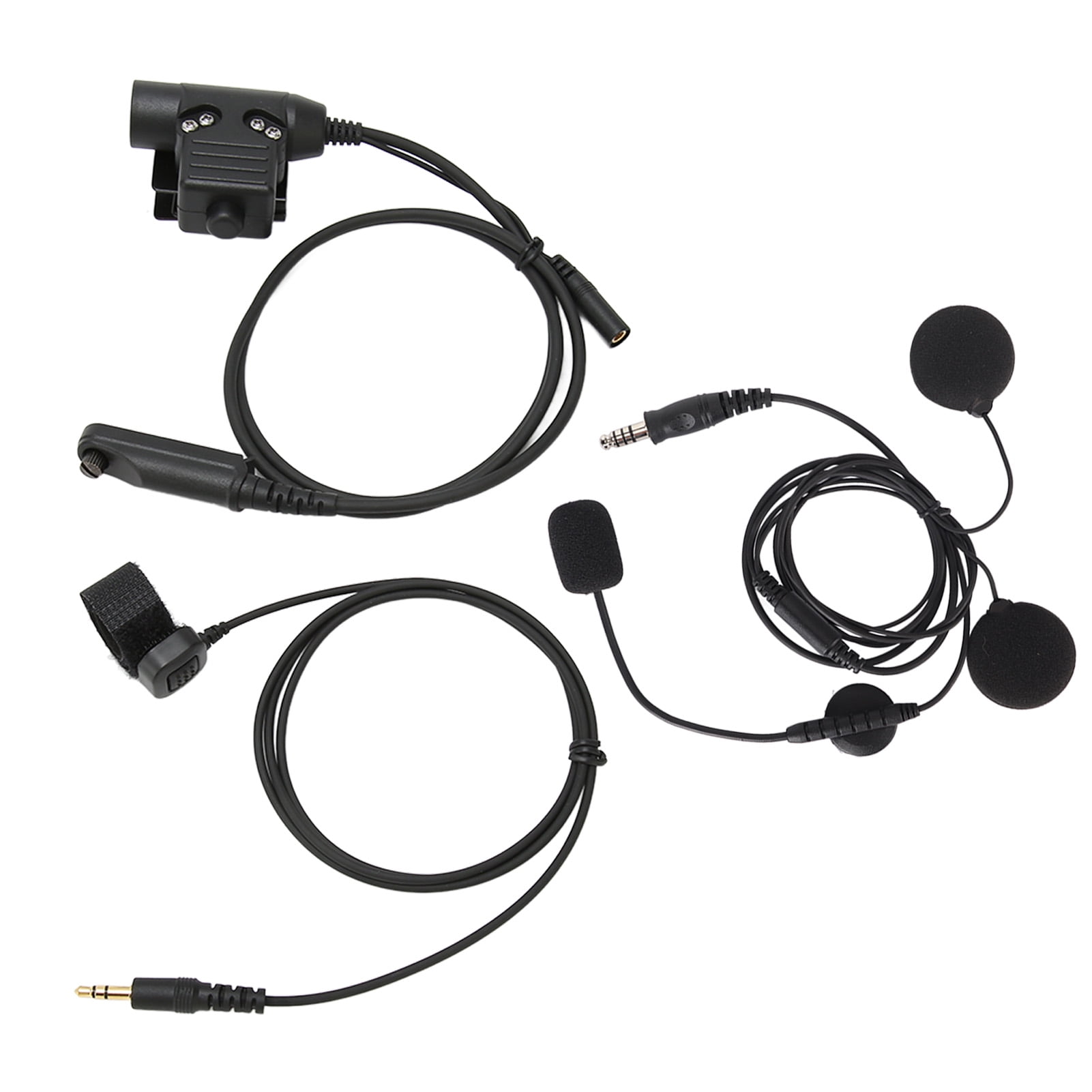 Slatcetga Motorcycle Headset Mic Kit with Adapter Walkie Talkie Helmet Earpiece for Baofeng UV ...