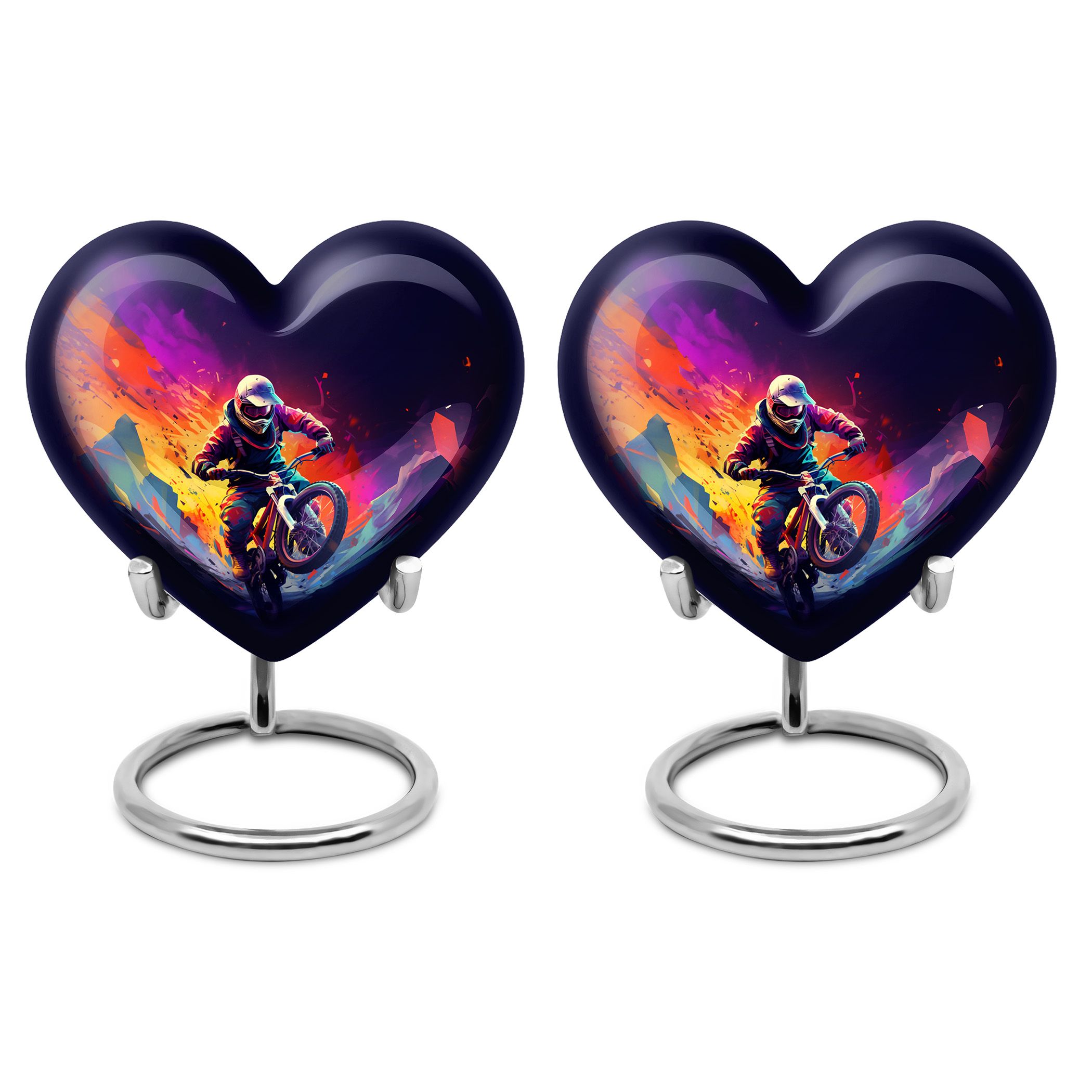 Motorcycle Heart Shaped Urn For Human Ashes Adult Male, Cremation Urns ...