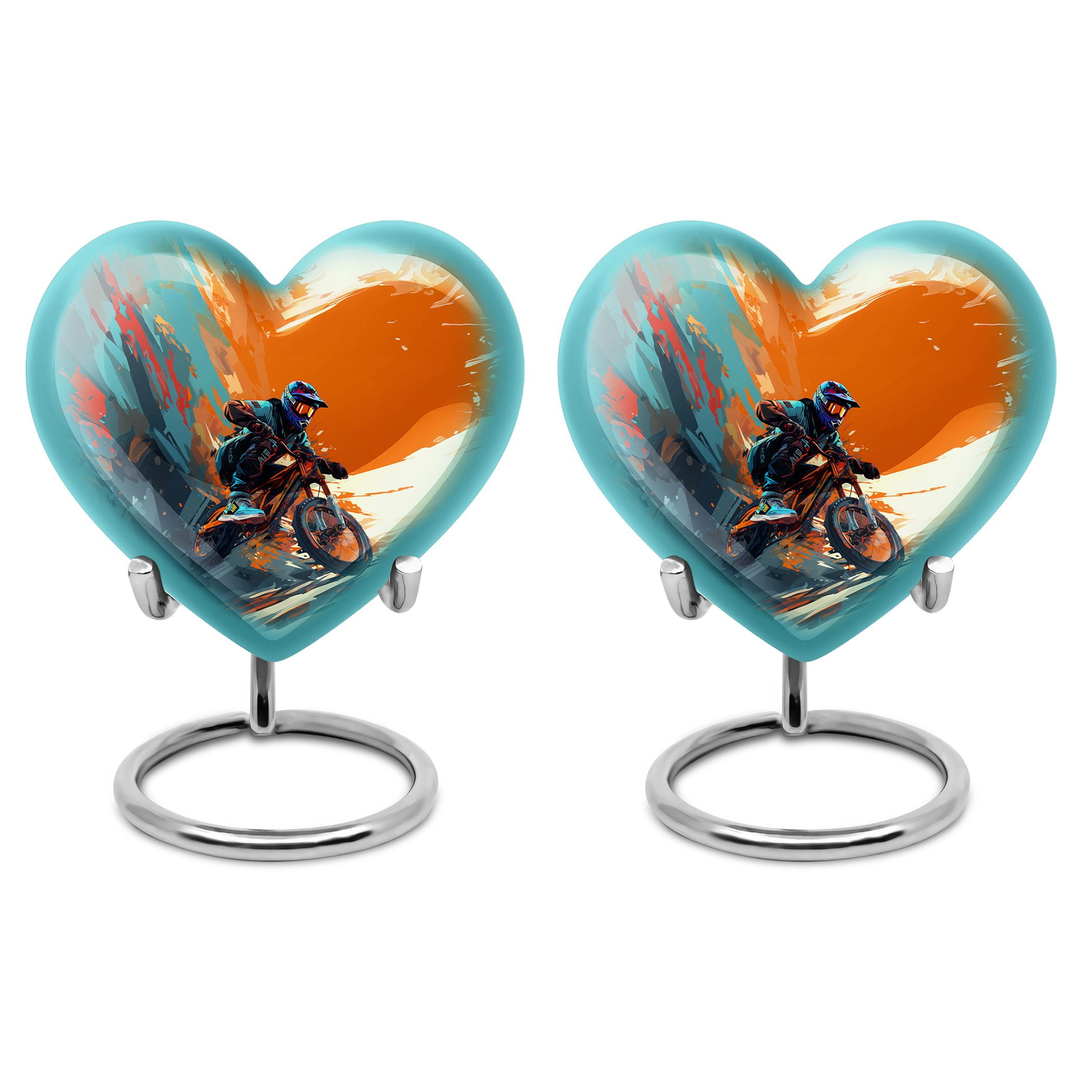 Motorcycle Heart Shaped Urn For Human Ashes Adult Male, Cremation Urns ...