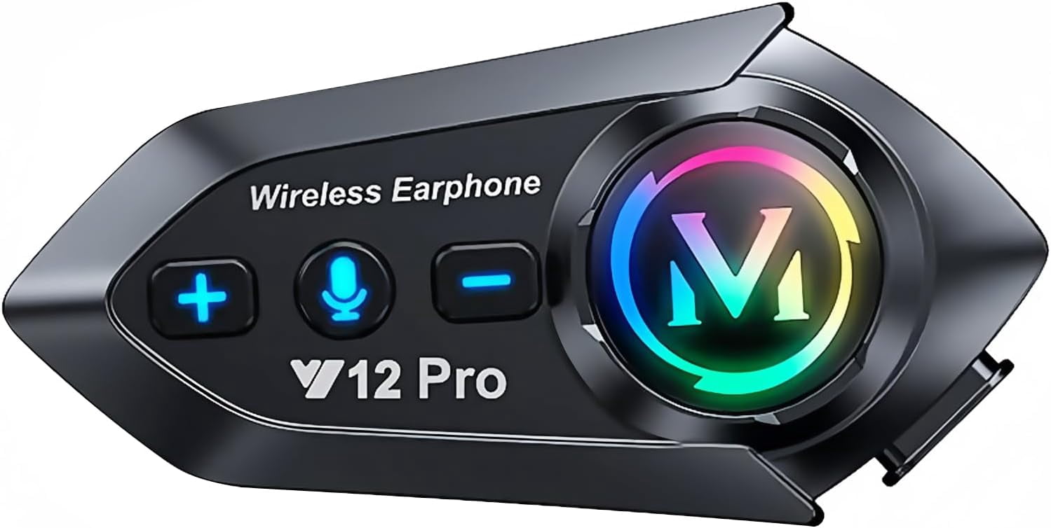 Motorcycle Helmet Bluetooth Headset 2 Way Intercom 550 Yards,HIFI Sound ...