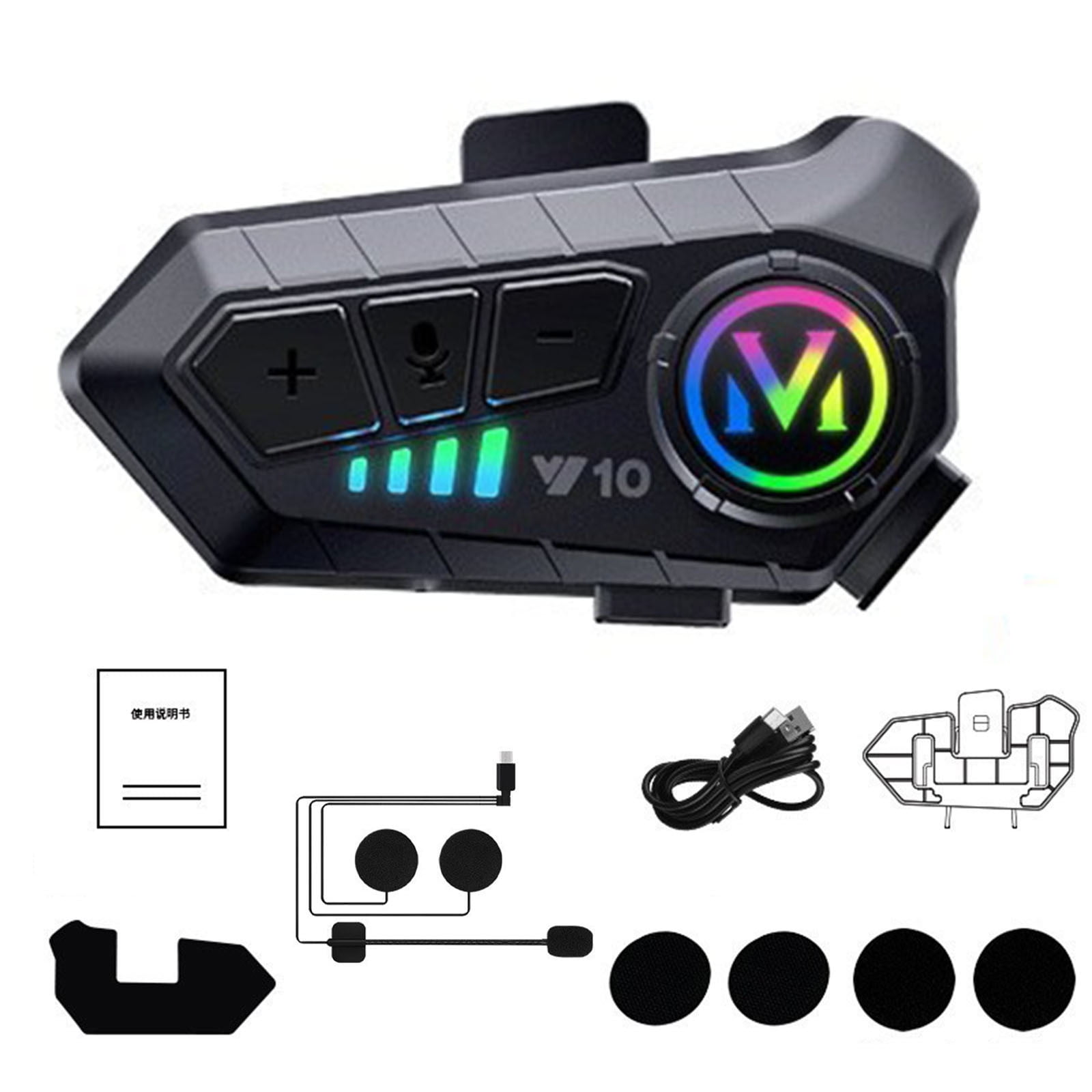 Motorcycle Helmet Bluetooth Headset 300meters 2 Riders Bluetooth Helmet ...