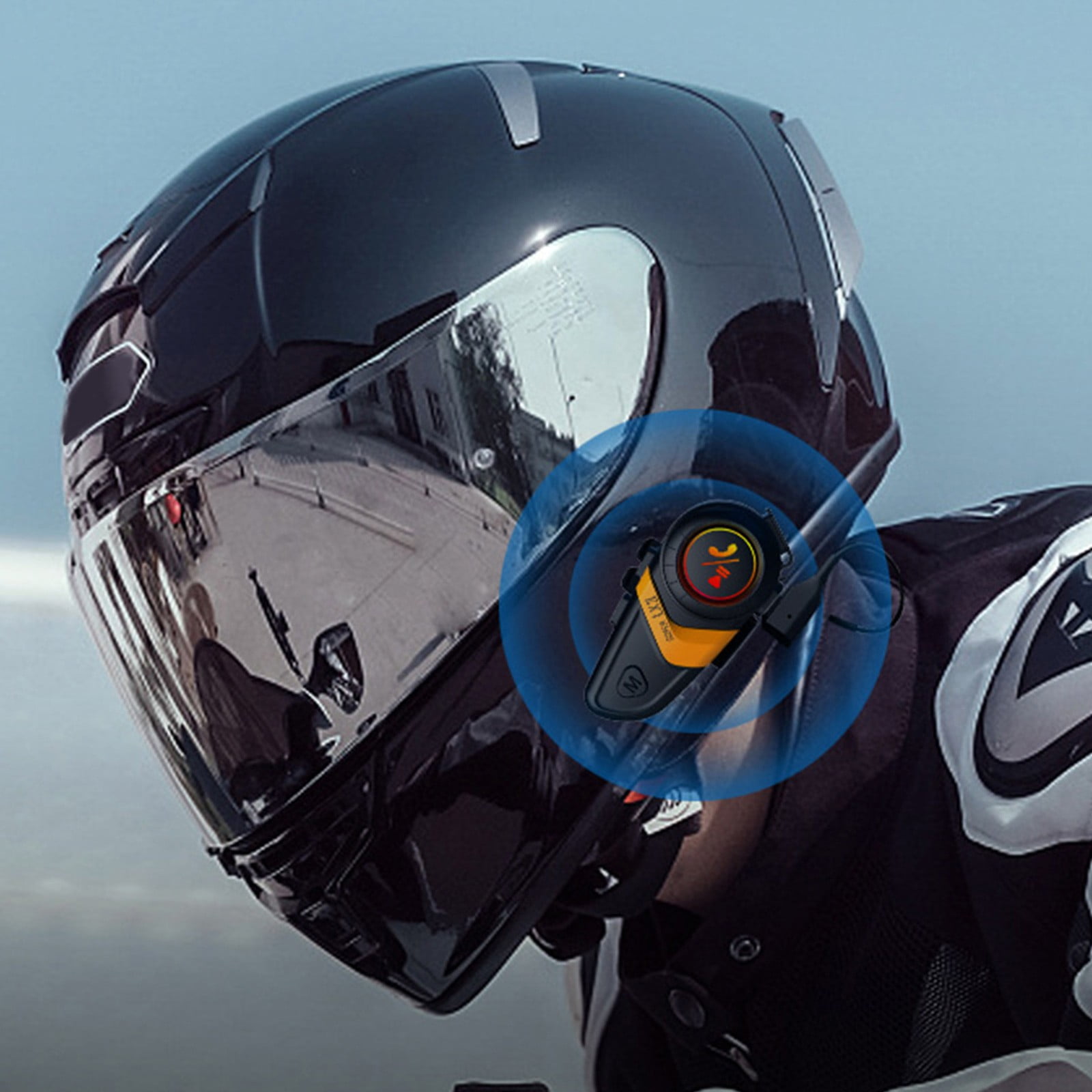 Motorcycle Helmet Bluetooth Headset Bluetooth 5.0 30H Talk IPX6 ...